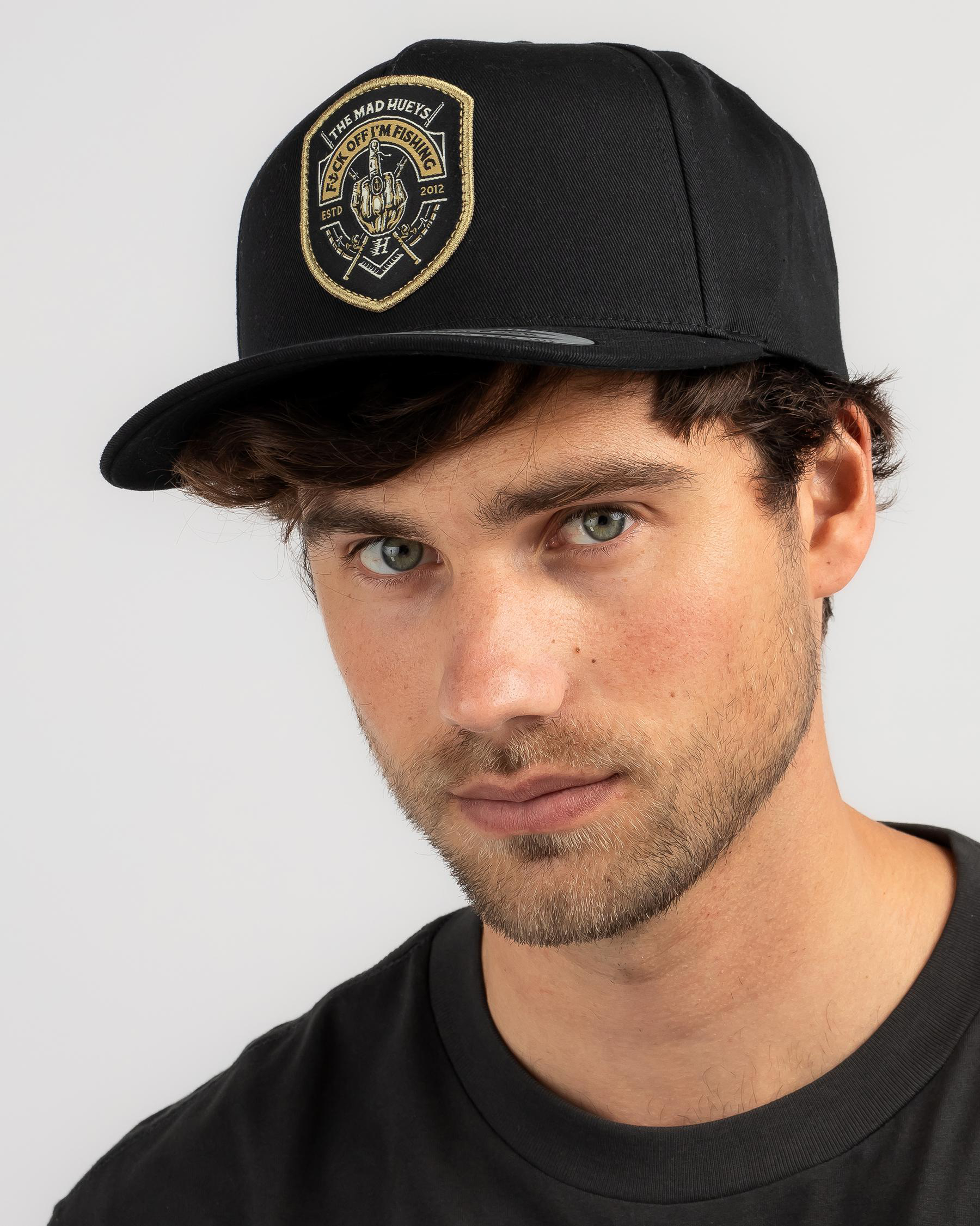 Shop The Mad Hueys Fk Off Im Fishing Cap In Black - Fast Shipping ...