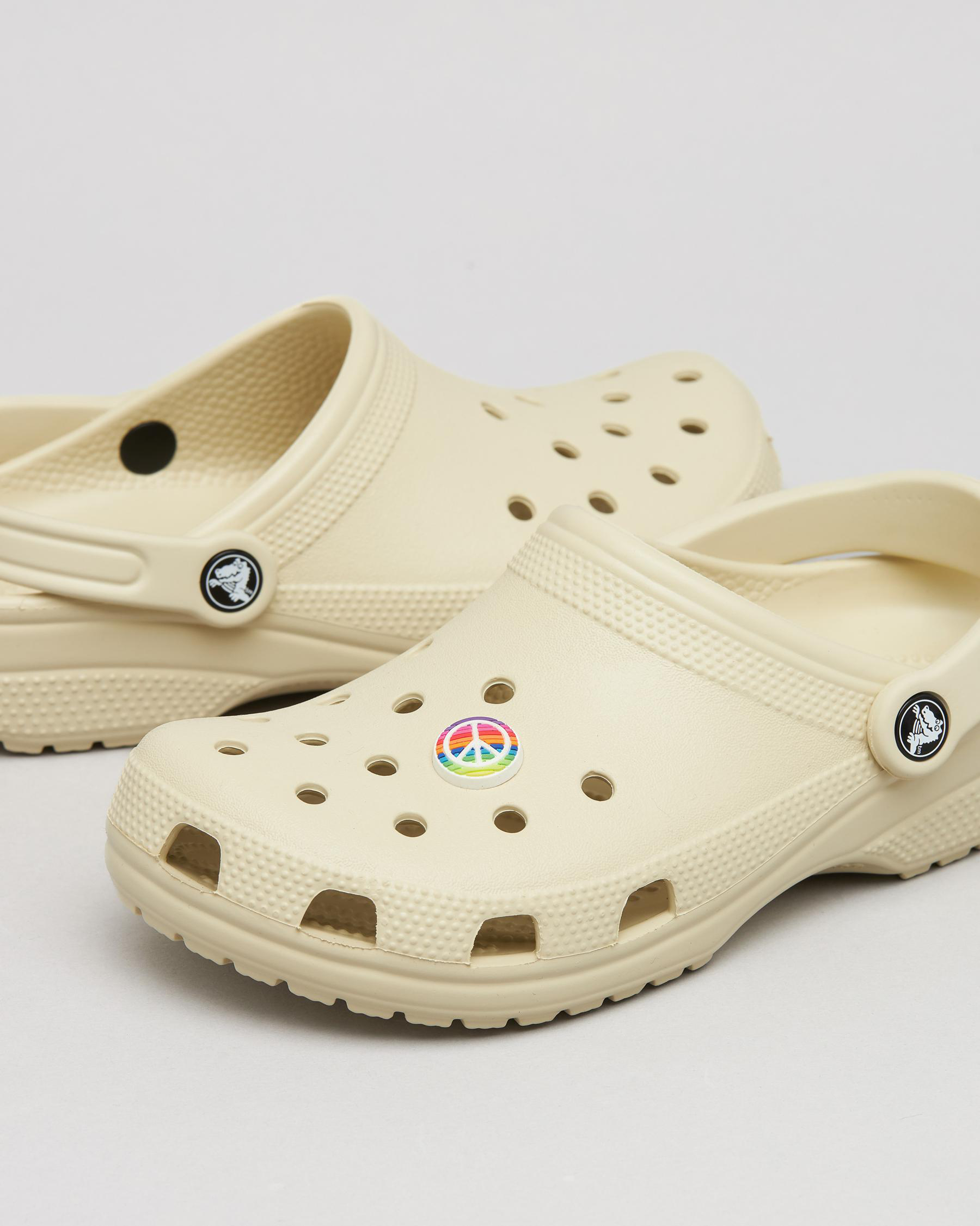 Crocs Rainbow Peace Sign Jibbitz In Multi - FREE* Shipping & Easy ...