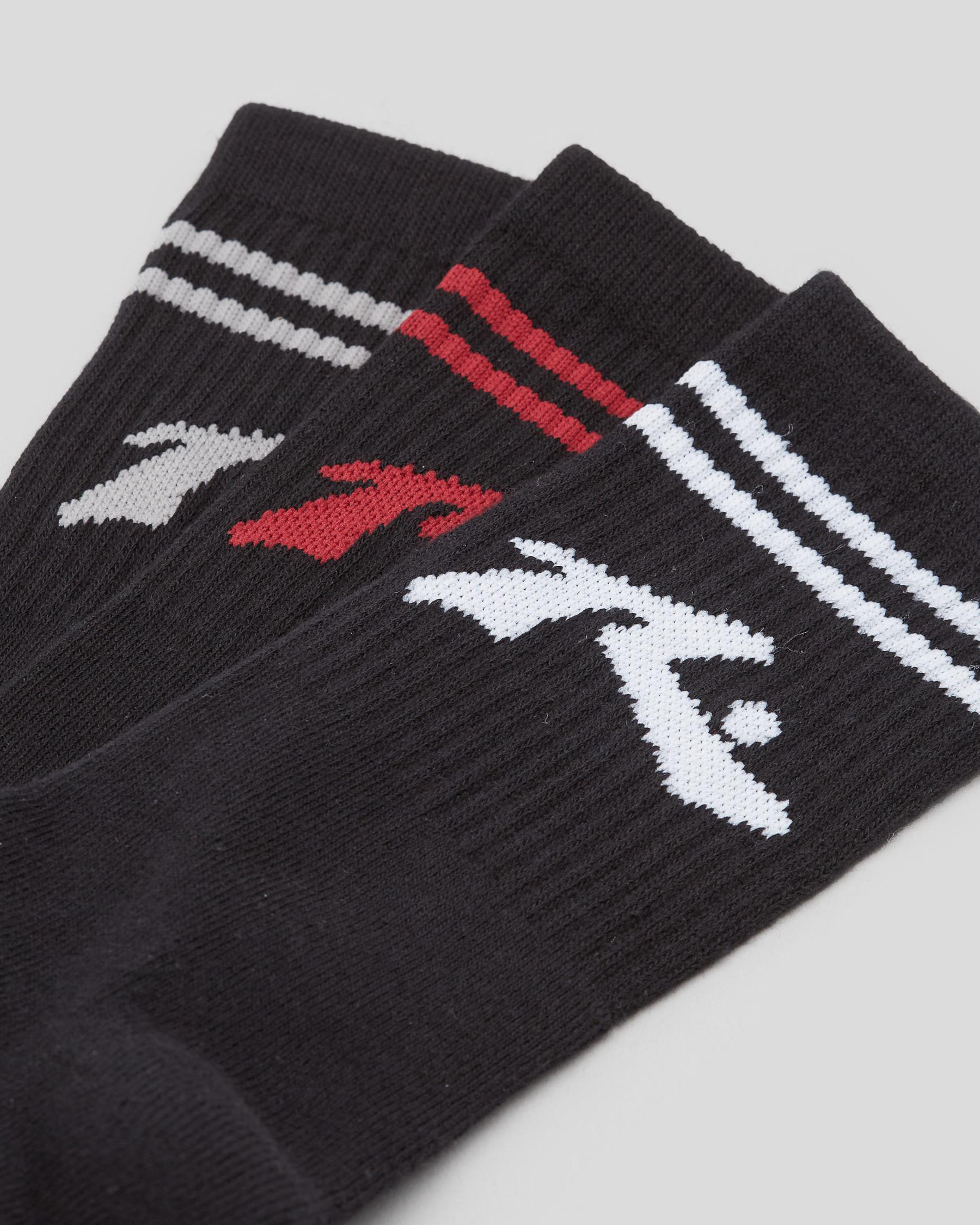 Shop Rusty Core Mid Calf Socks 3 Pack In Black - Fast Shipping & Easy ...