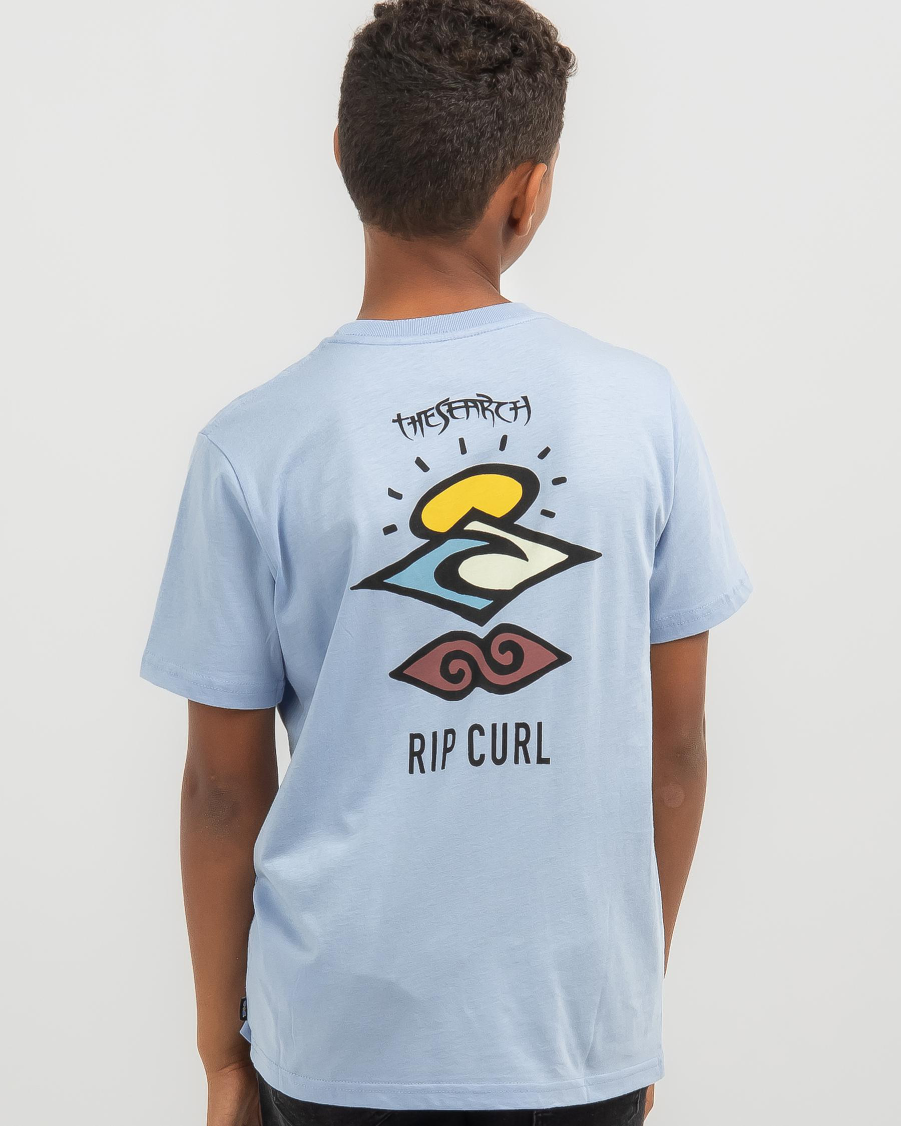 Shop Rip Curl Boys' Search Icon T-Shirt In Cool Blue - Fast Shipping ...
