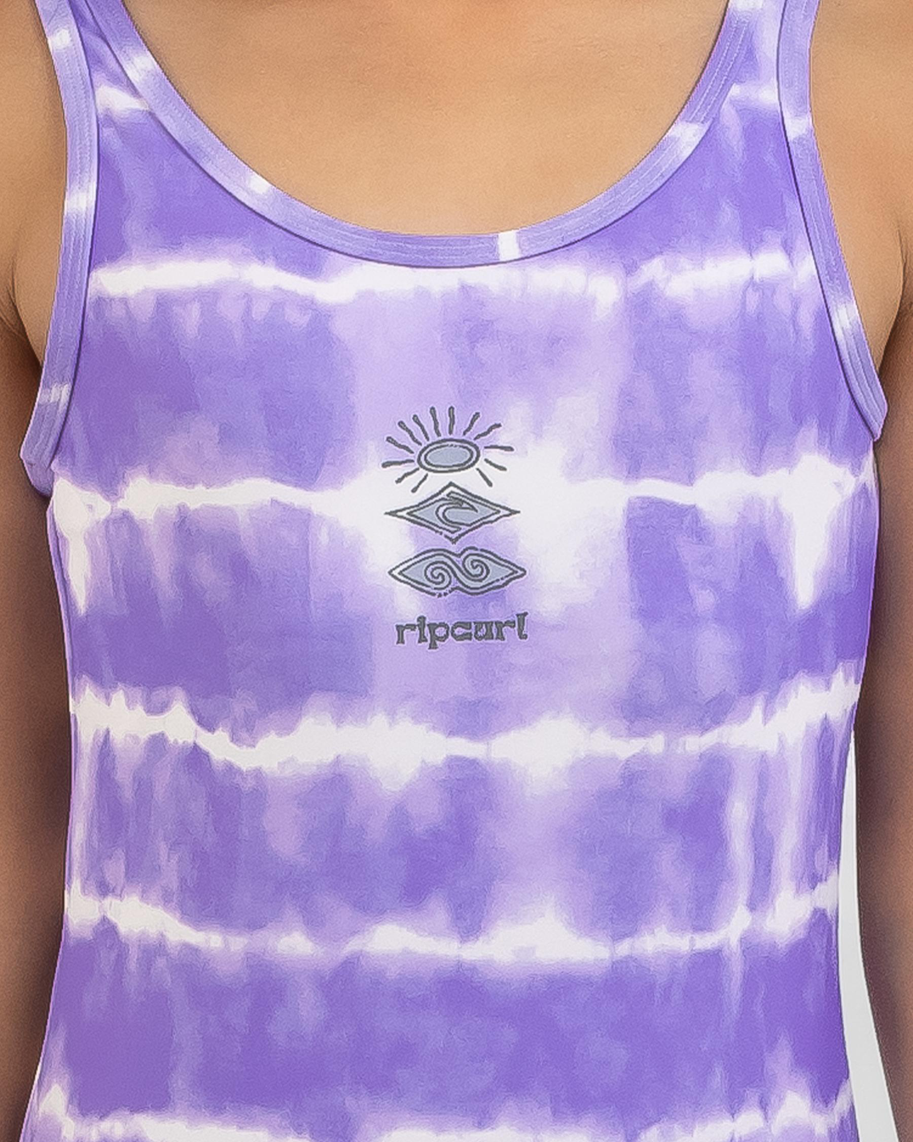 Shop Rip Curl Girls' Cosmic Dye One Piece Swimsuit In Lavender - Fast ...