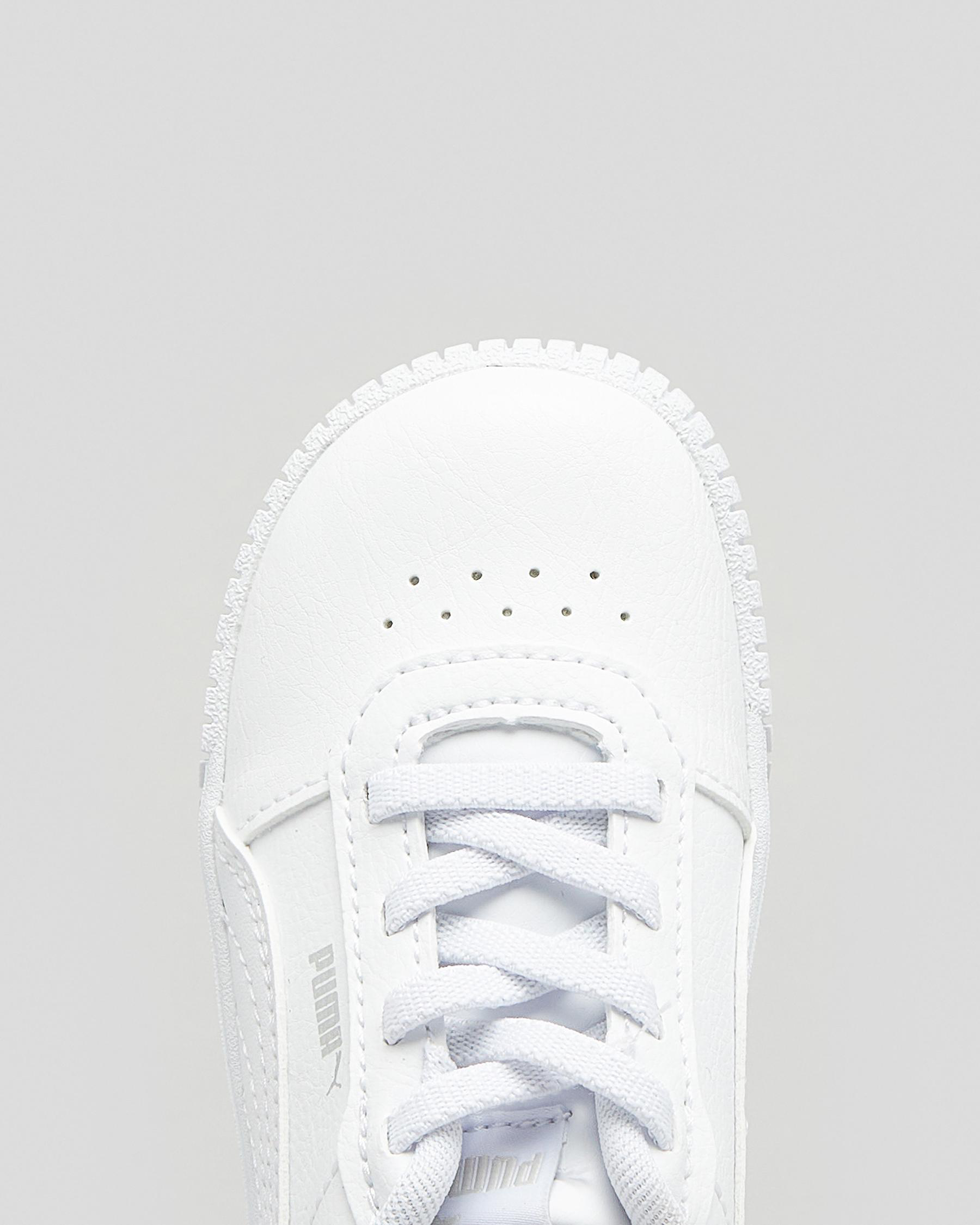 Shop Puma Toddlers' Carina Shoes In Puma White/puma White/puma Silver ...