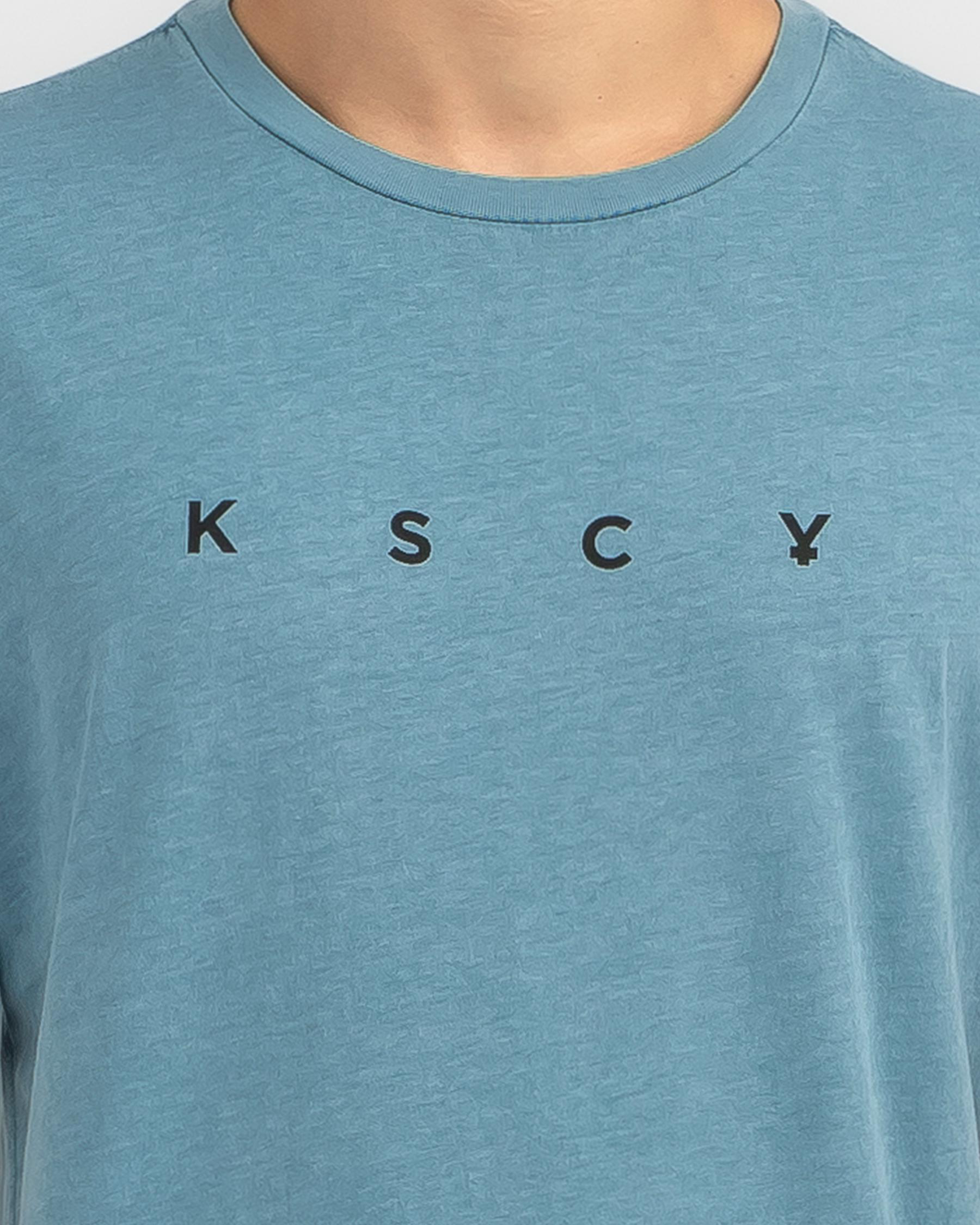 Shop Kiss Chacey Eros Dual Curved T-Shirt In Pigment Brittany Blue ...