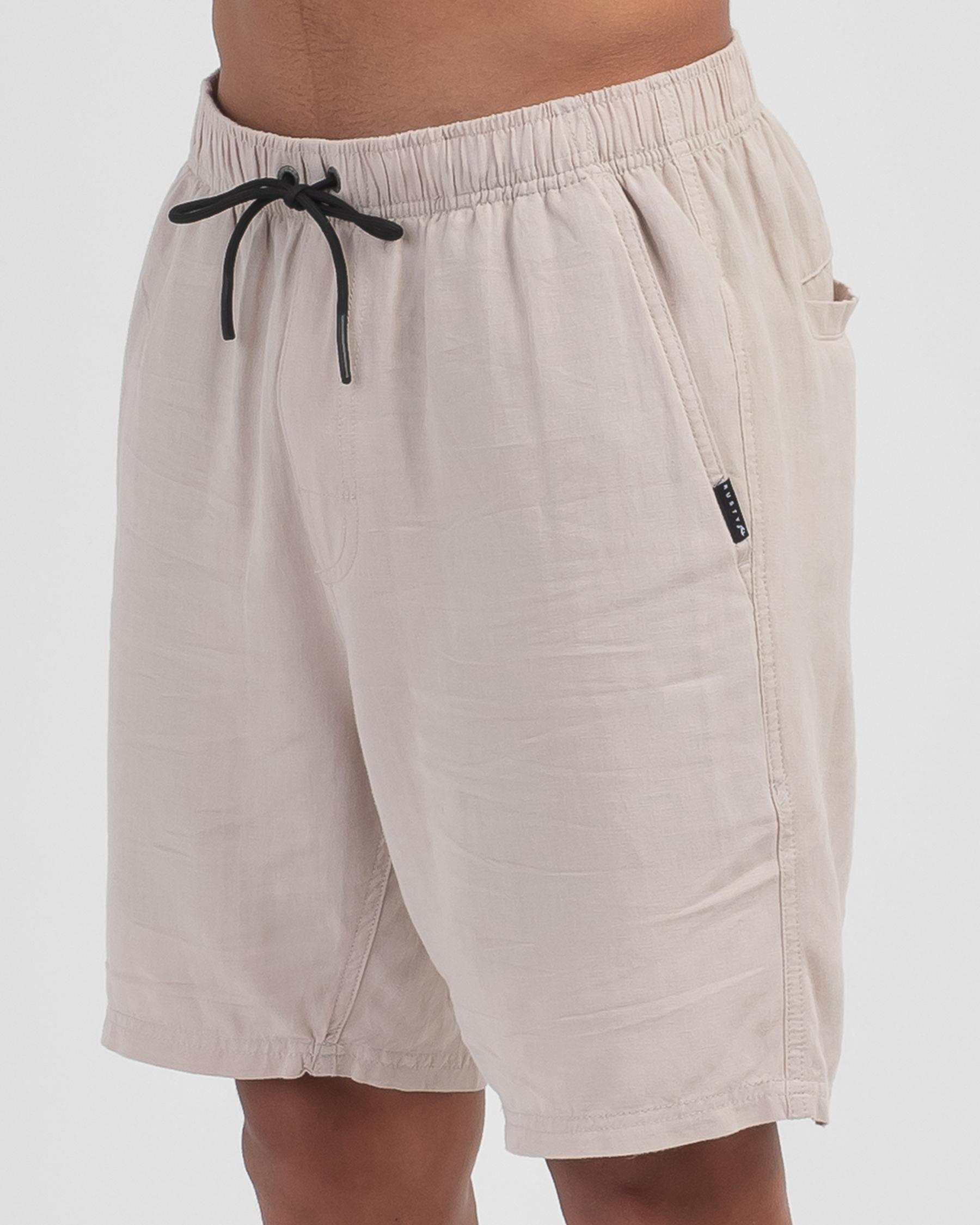 Shop Rusty Overtone Elastic Shorts In Snow - Fast Shipping & Easy ...