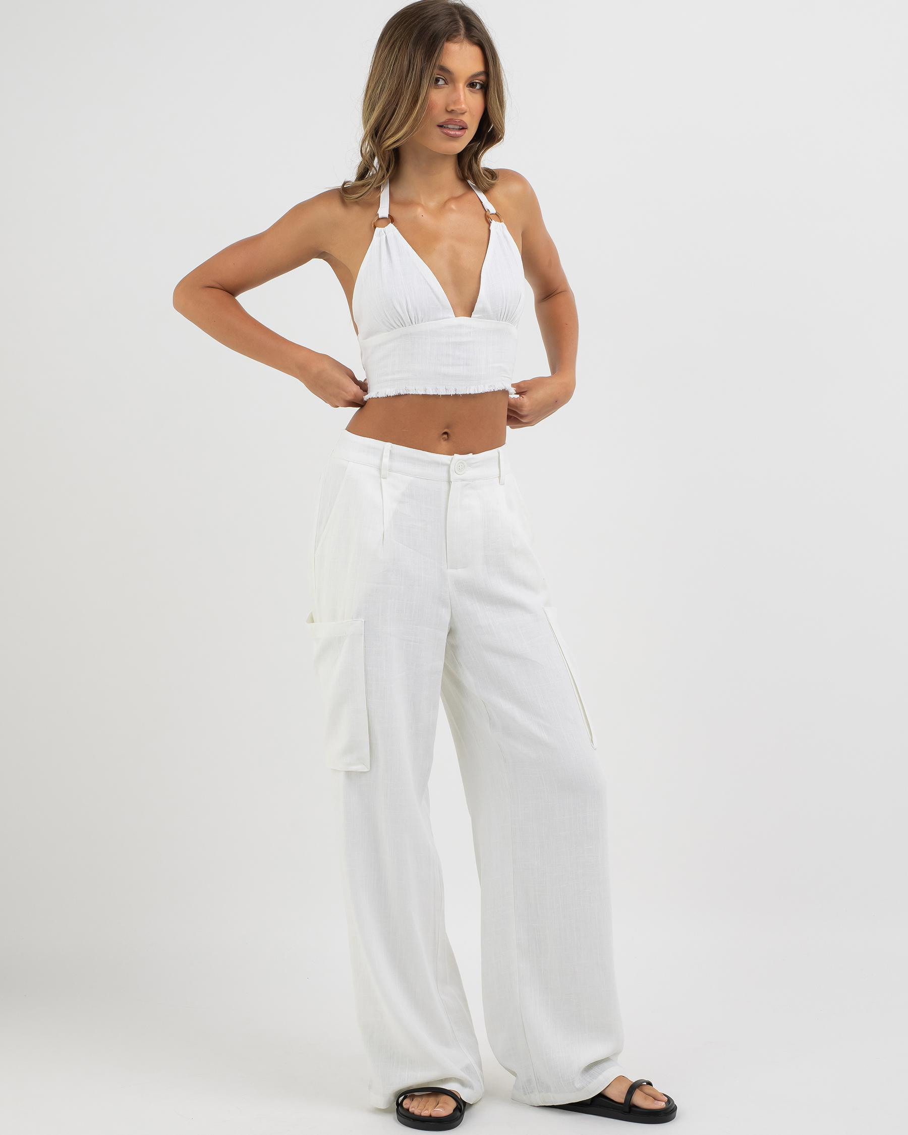 Shop Mooloola Nala Hawaii Pants In White - Fast Shipping & Easy Returns ...