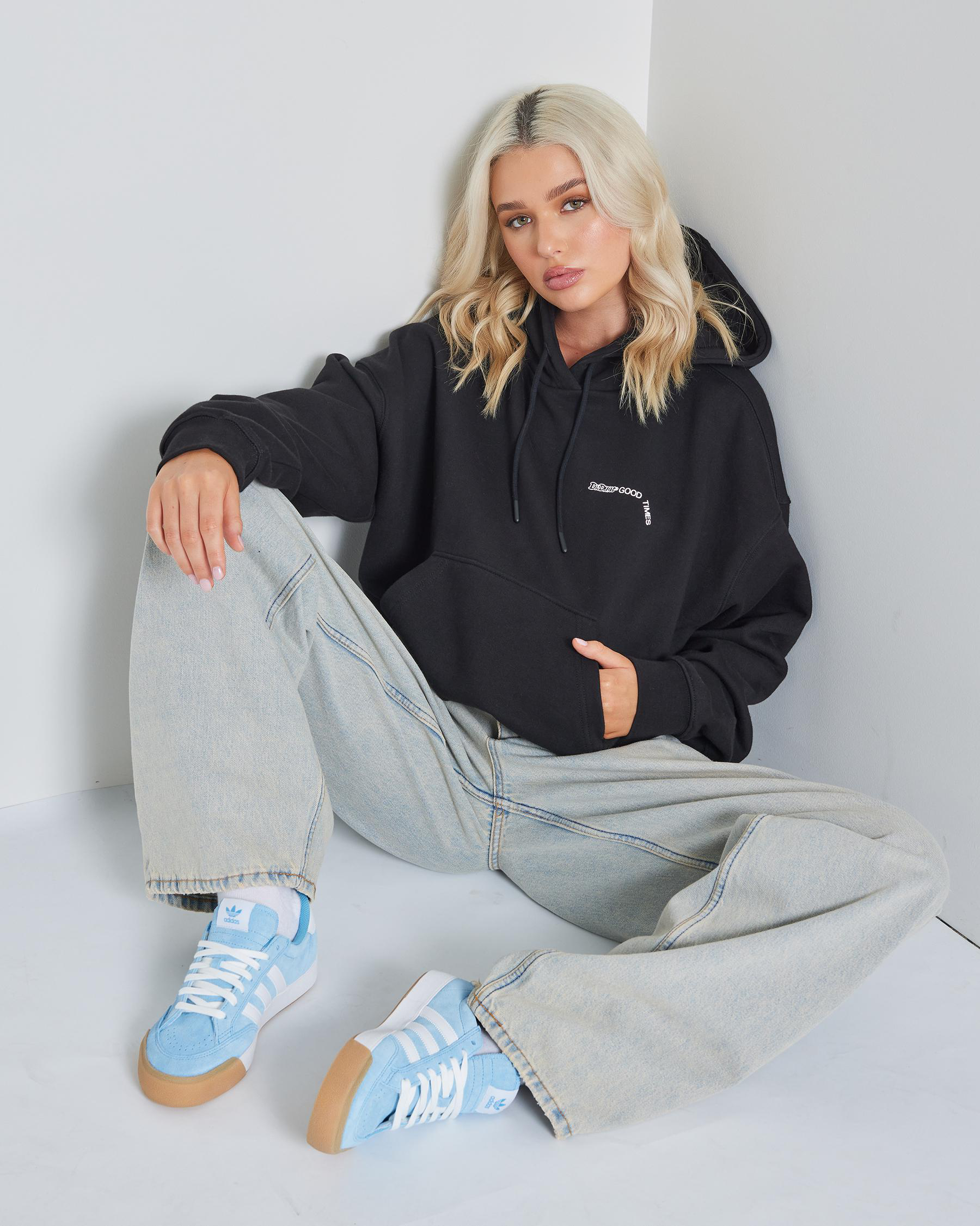 Shop Dr Denim Debbie Hoodie In Black Dd Peace - Fast Shipping & Easy ...