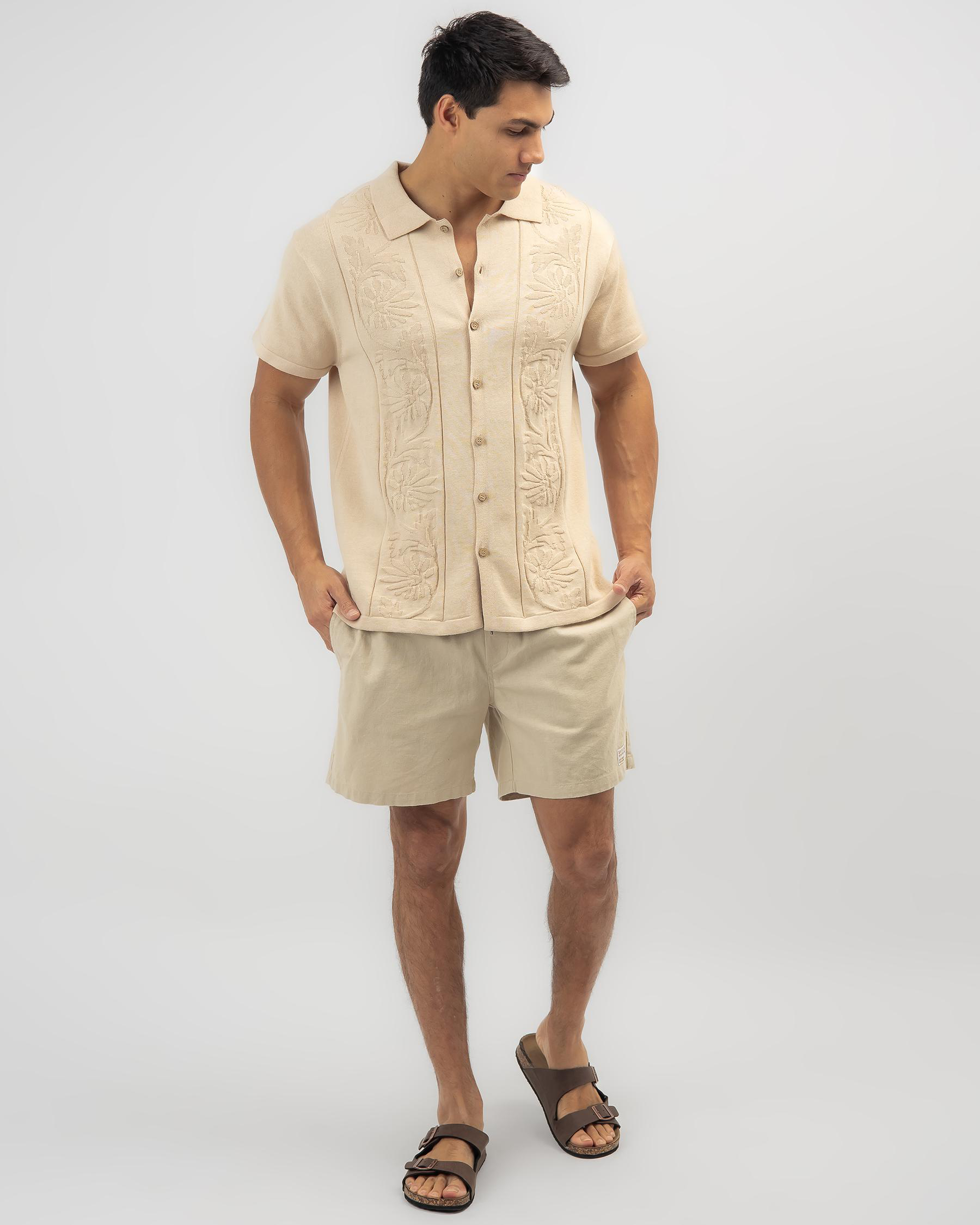 Shop The Critical Slide Society Access Knit Shirt In Oatmeal - Fast ...