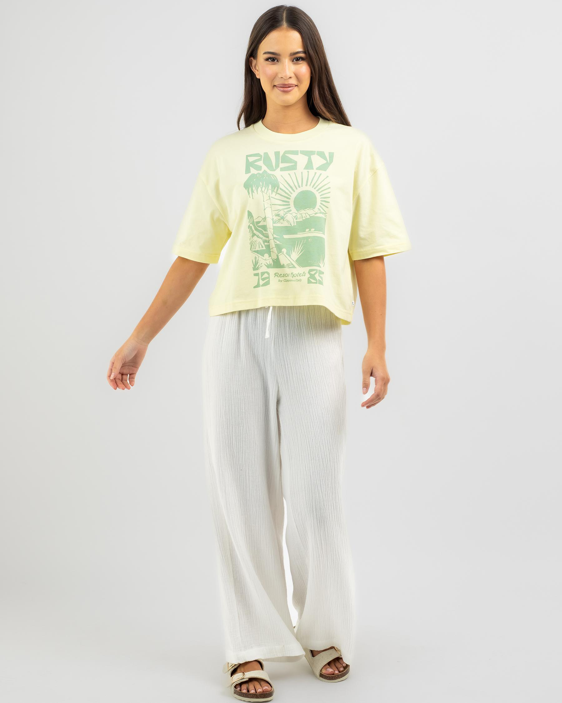 Shop Rusty By The Bay Oversized T-Shirt In Pale Banana - Fast Shipping & Easy Returns - City ...