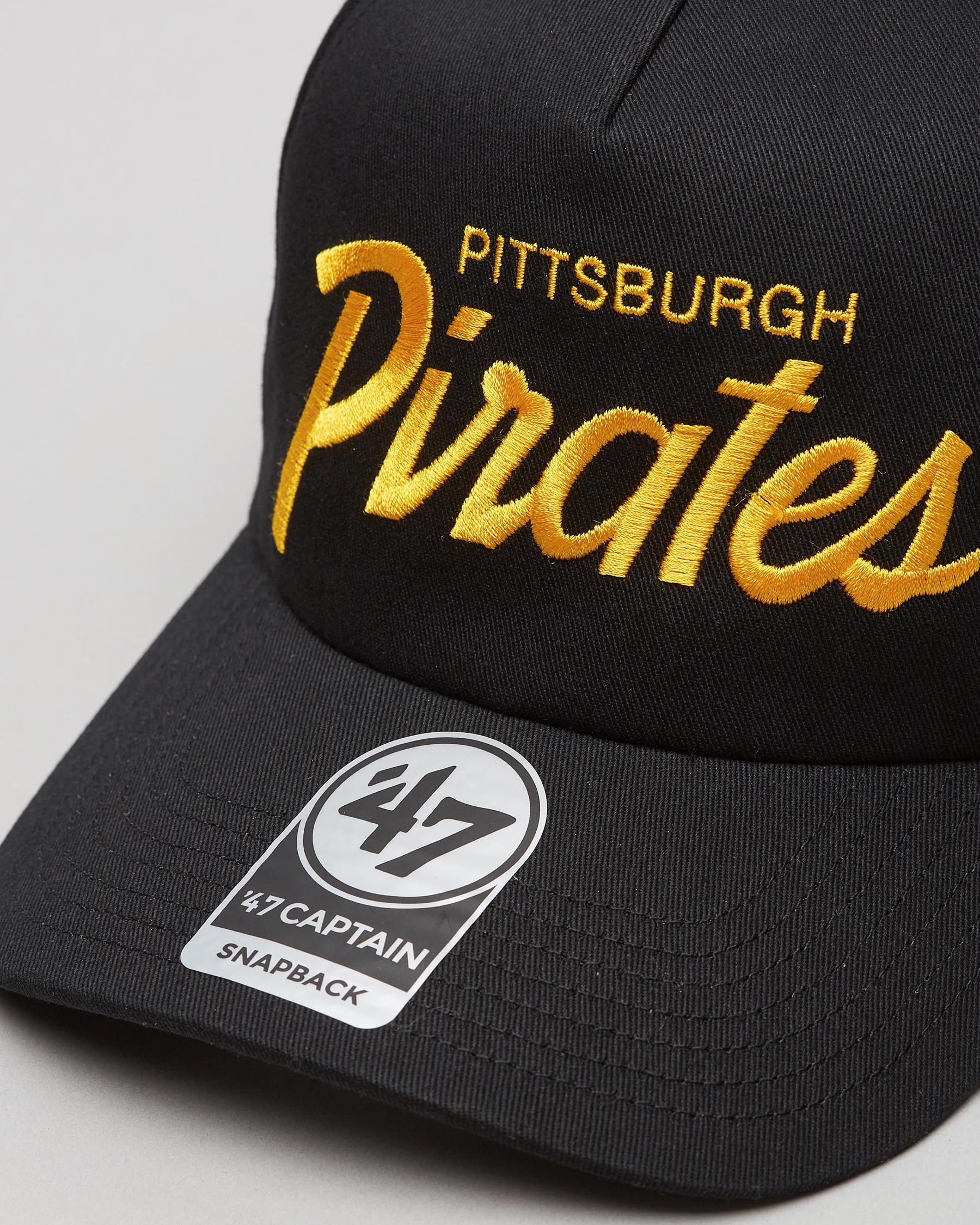 Shop Forty Seven Pittsburgh Pirates Nantasket Script 47 Cap In Black ...