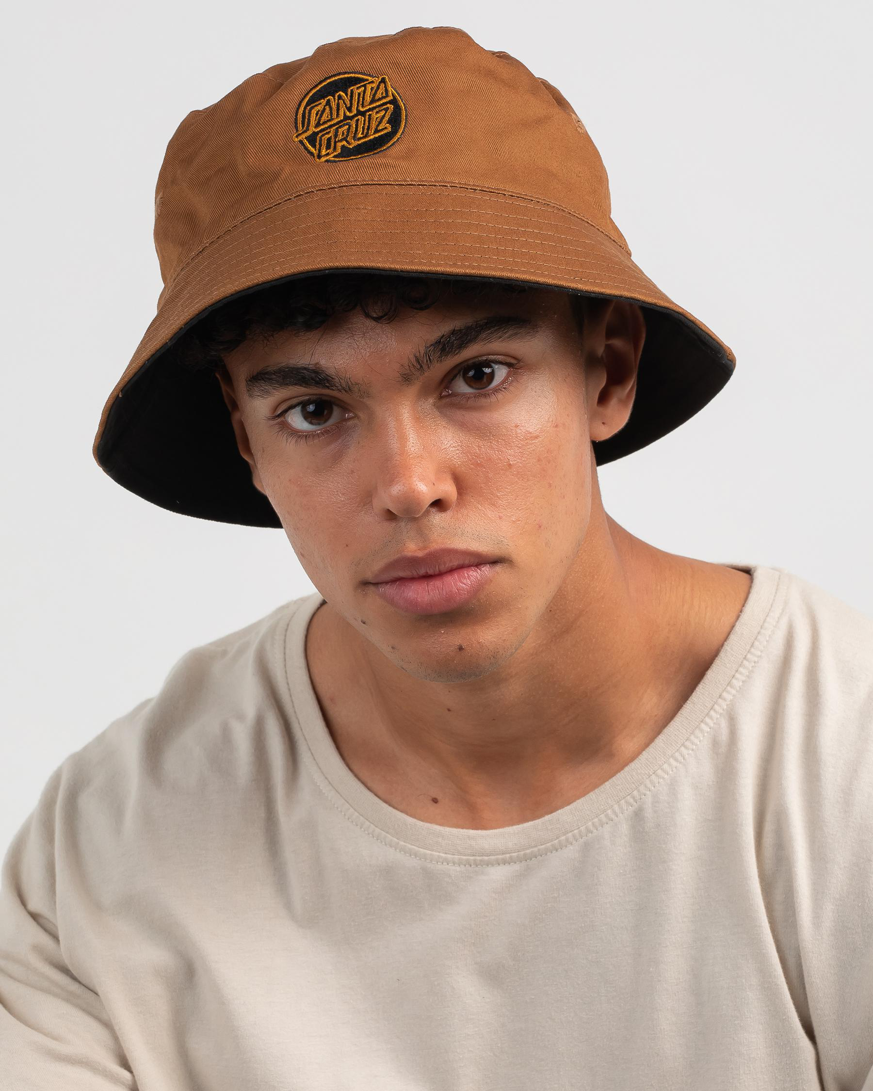 Shop Santa Cruz Reverse Dot Bucket Hat In Black - Fast Shipping & Easy ...