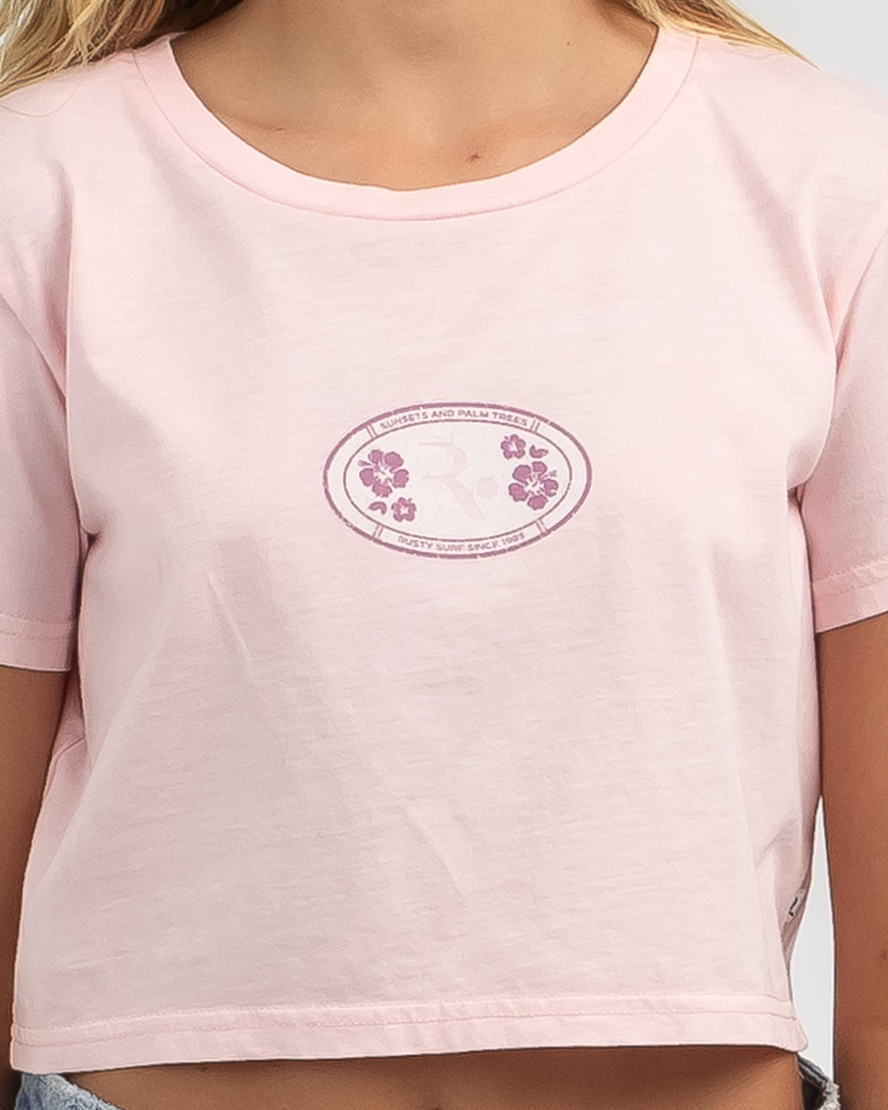 Shop Rusty Girls' Sunset Baby Tee In Ballet Pink - Fast Shipping & Easy ...