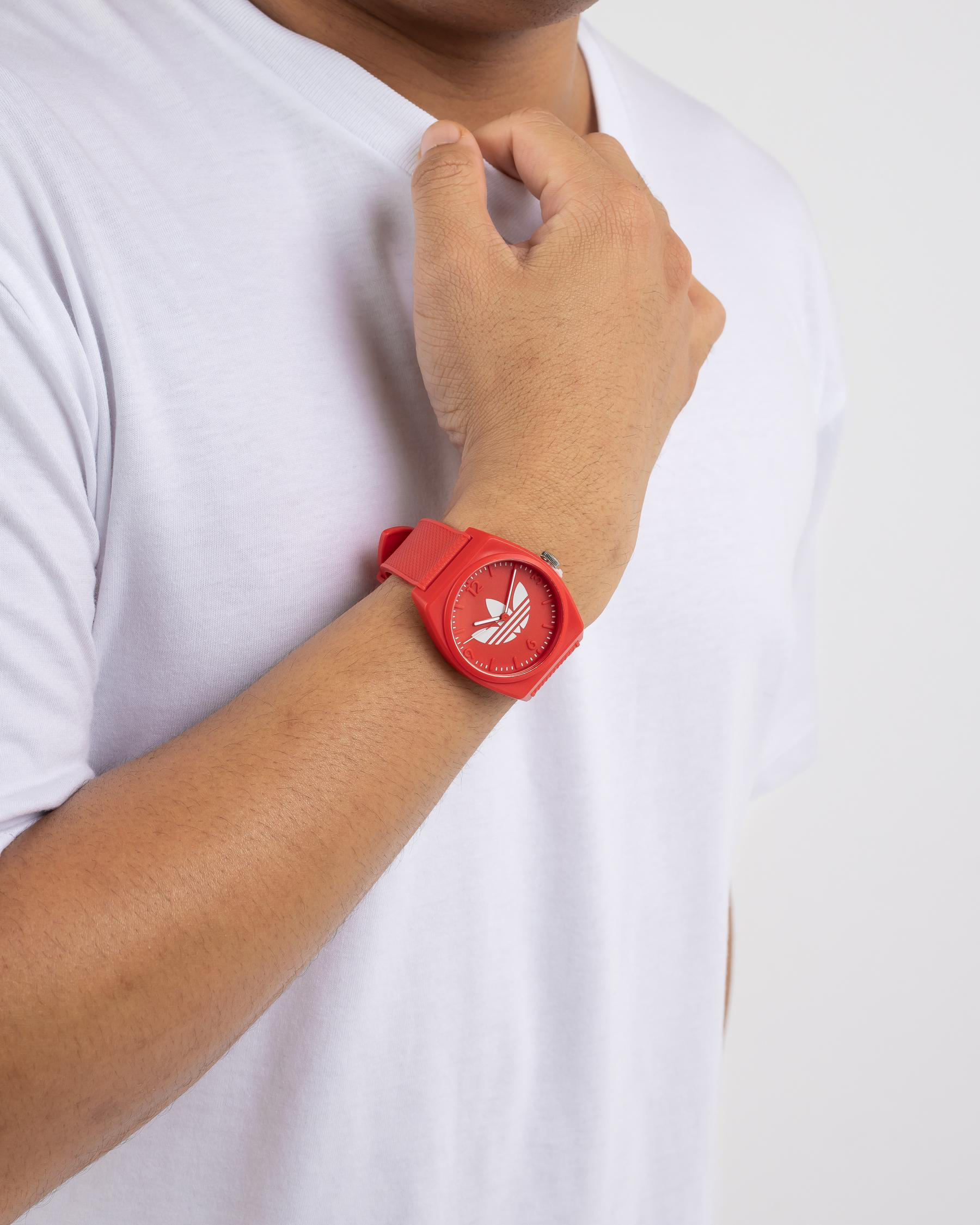 Shop adidas Project Two Watch In Red Resin - Fast Shipping & Easy ...