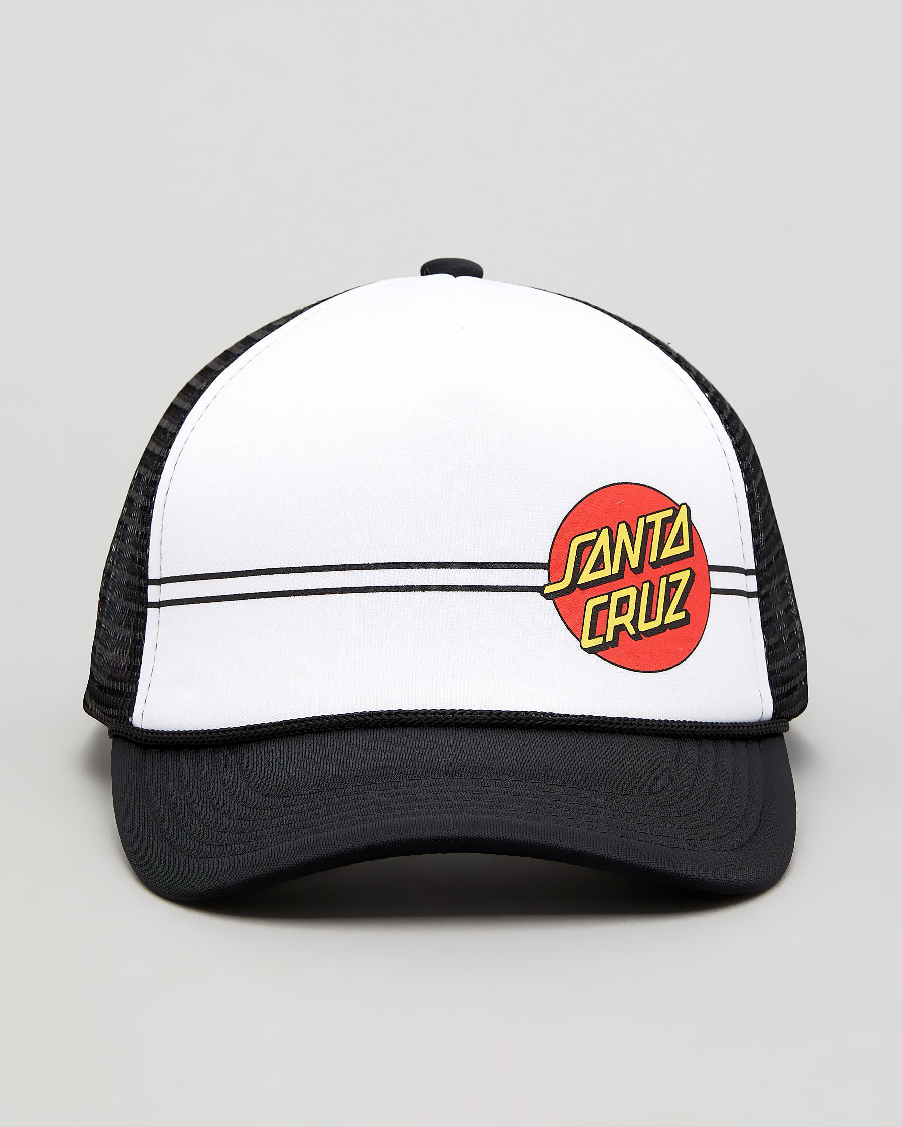 Shop Santa Cruz Classic Dot Trucker In White - Fast Shipping & Easy ...