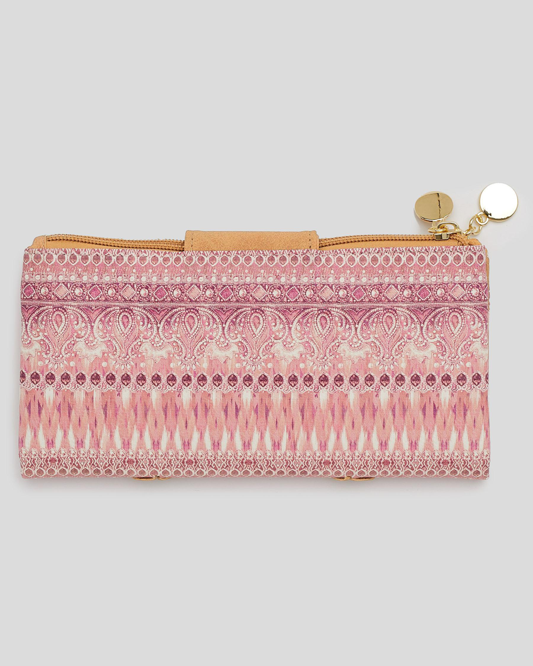 Shop Mooloola Salena Jewel Wallet In Pink/tan - Fast Shipping & Easy ...