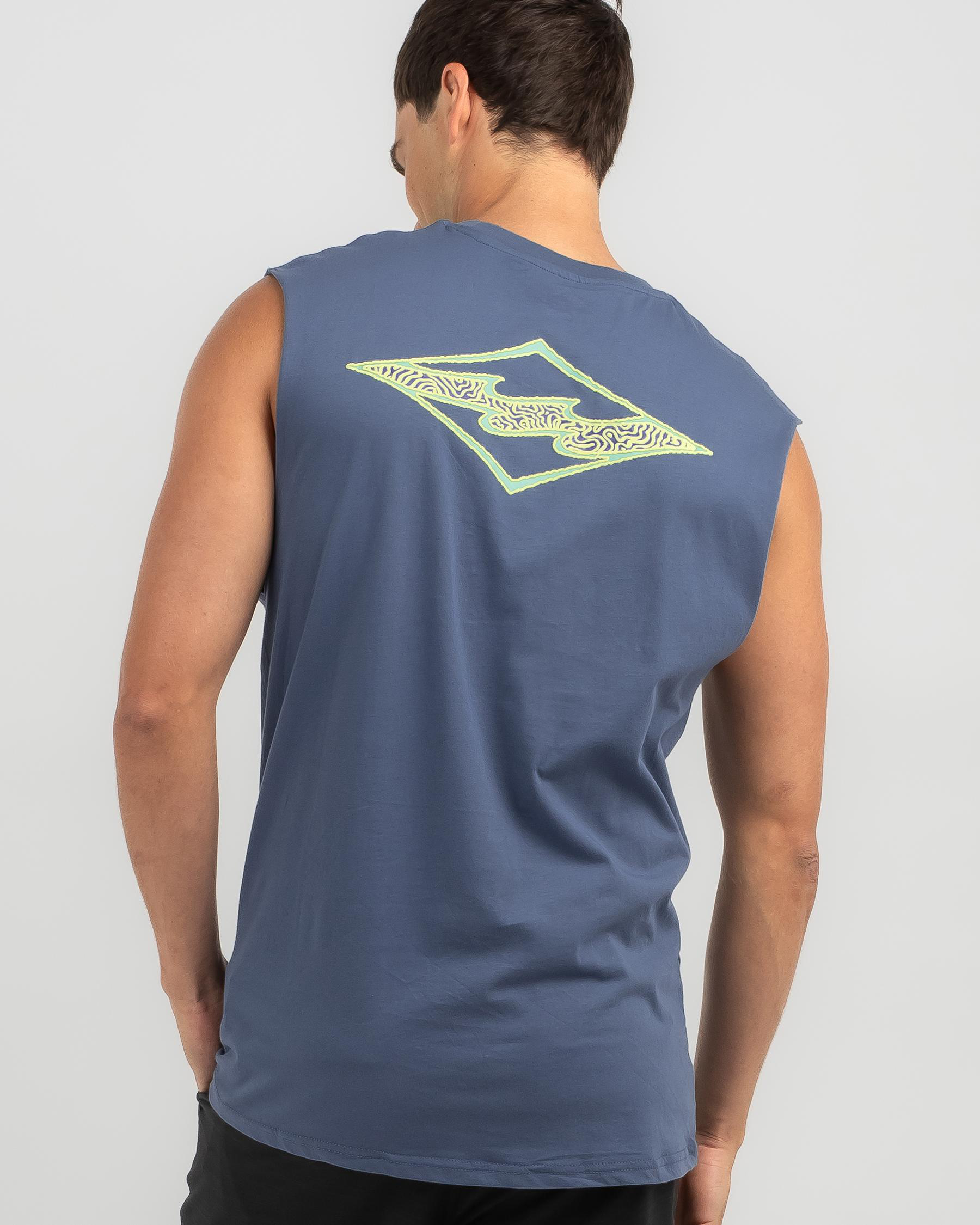 Shop Billabong Crayon Wave Muscle tank In North Sea - Fast Shipping ...