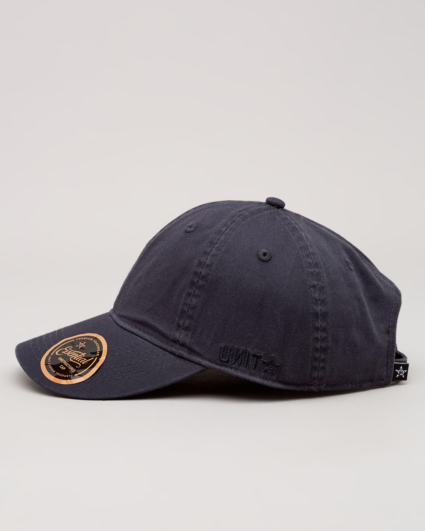 Shop Unit Essential Unstructured Dad Strapback Cap In Navy - Fast ...