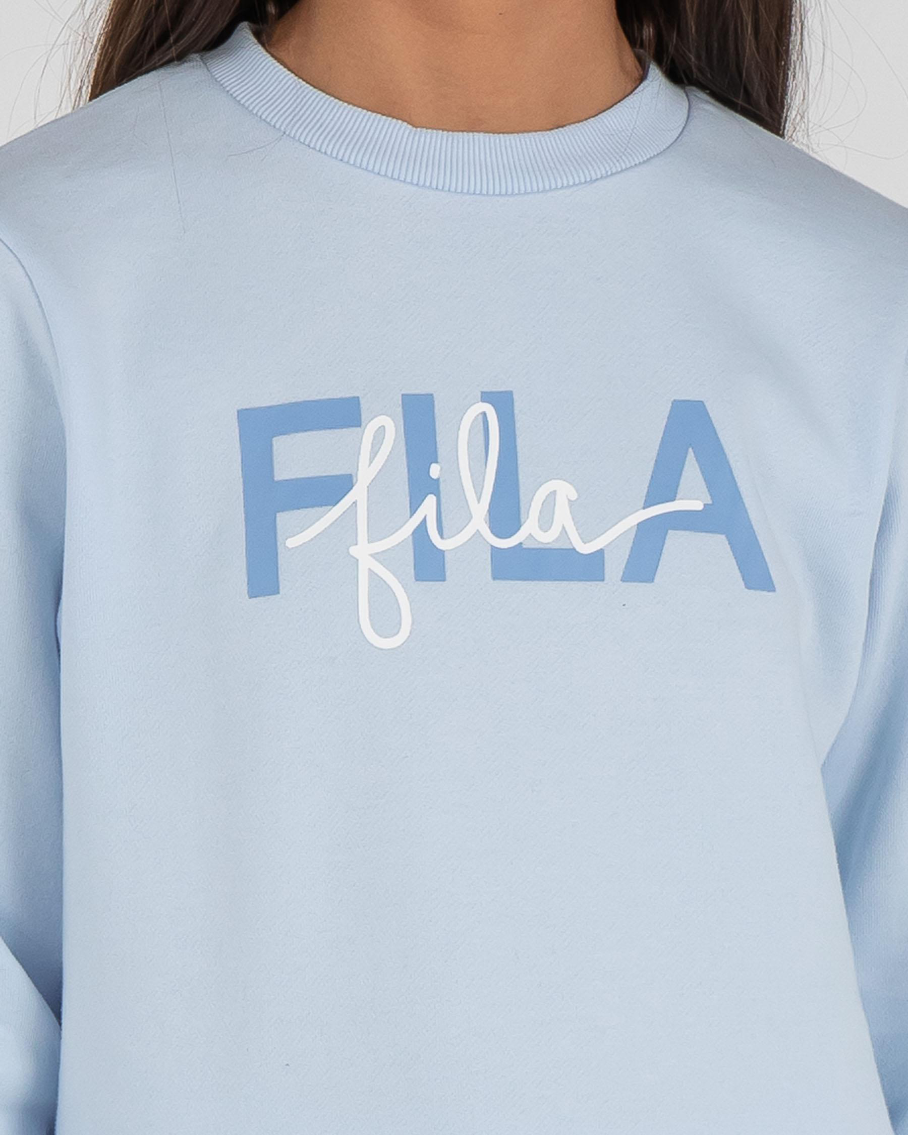 Shop Fila Girls' Candy Sweatshirt In Powder Blue - Fast Shipping & Easy ...