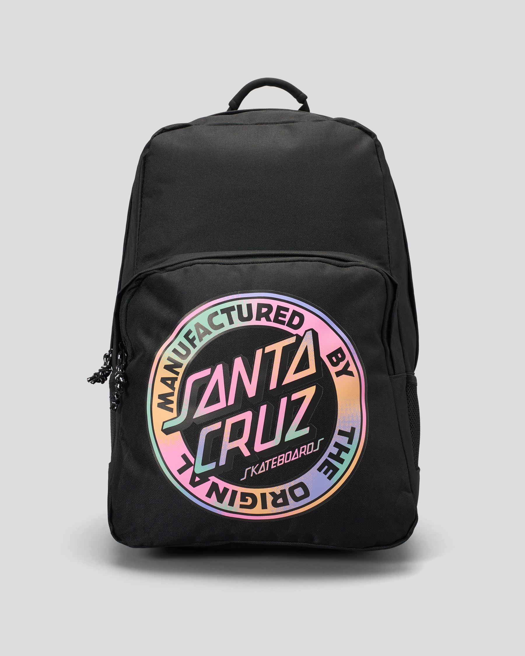 Shop Santa Cruz Vivid MFG Dot Backpack In Black - Fast Shipping & Easy ...