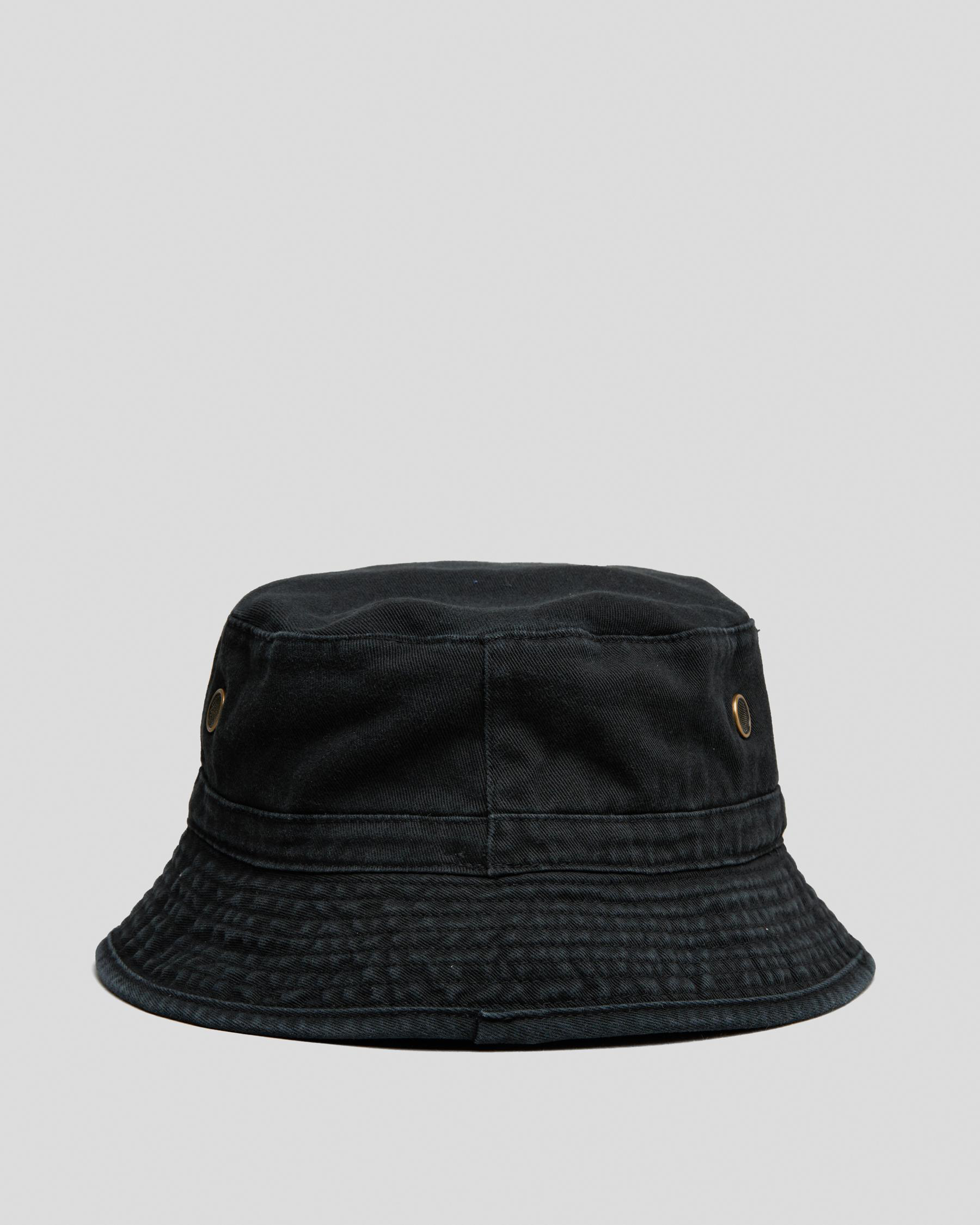 Shop Rip Curl Icons Mid Brim Hat In Washed Black - Fast Shipping & Easy ...
