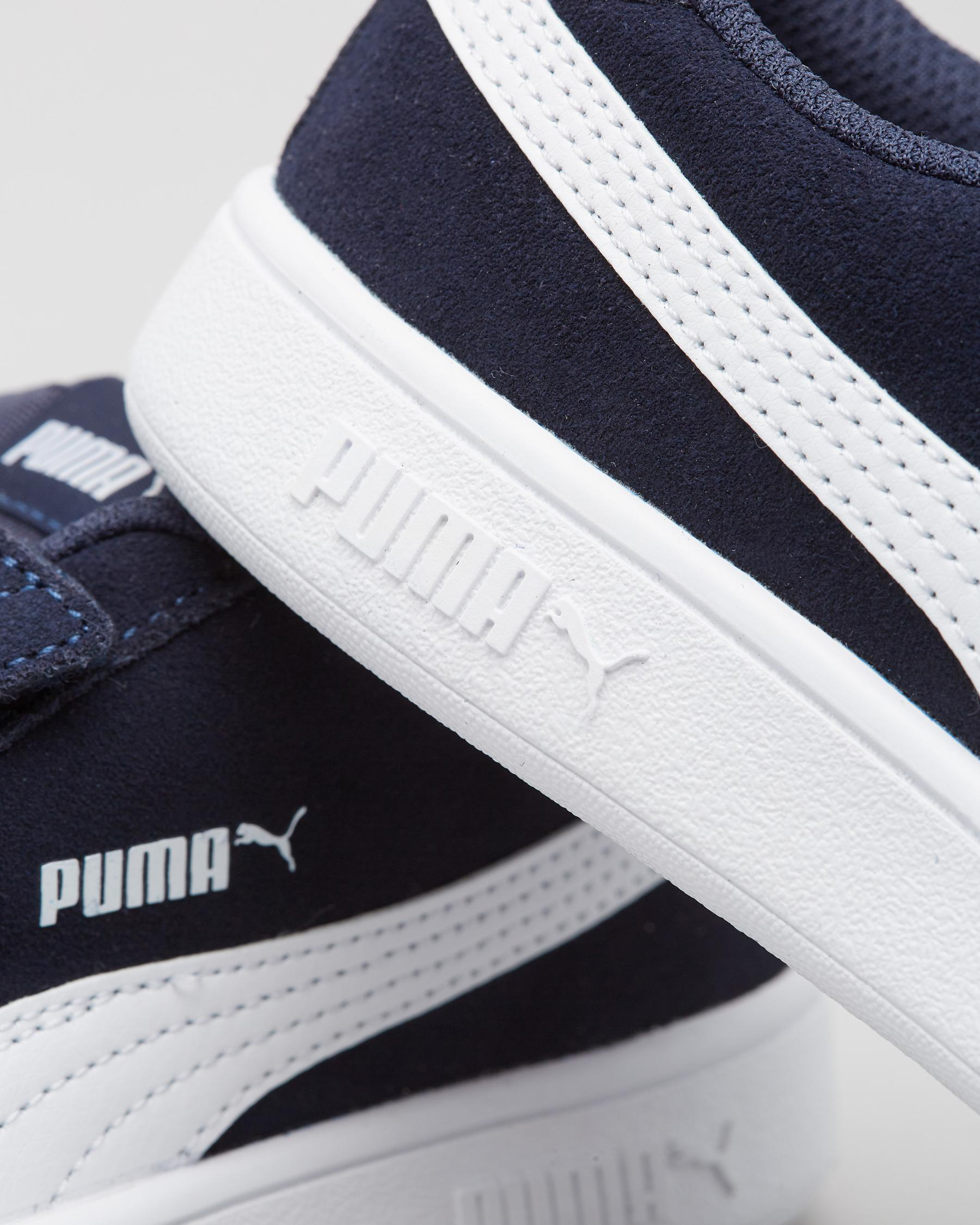 Shop Puma Kids' Smash V2 SD V Shoes In Peacoat-puma White - Fast ...