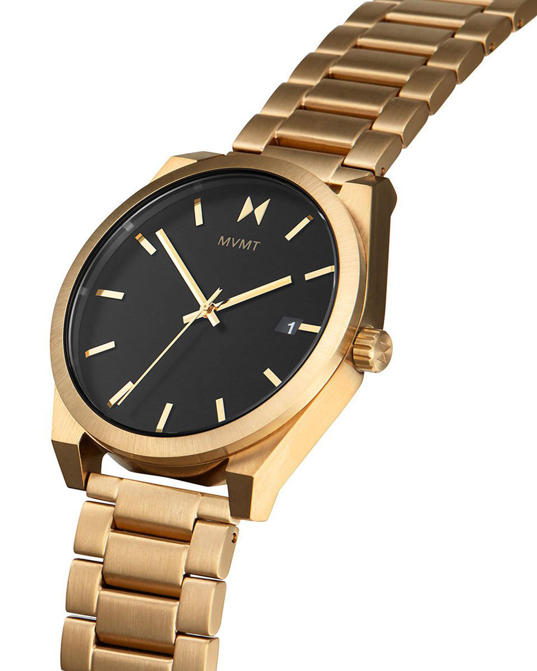 Shop Mvmt Watches Element Stainless Steel Watch In Black/ Gold - Fast ...