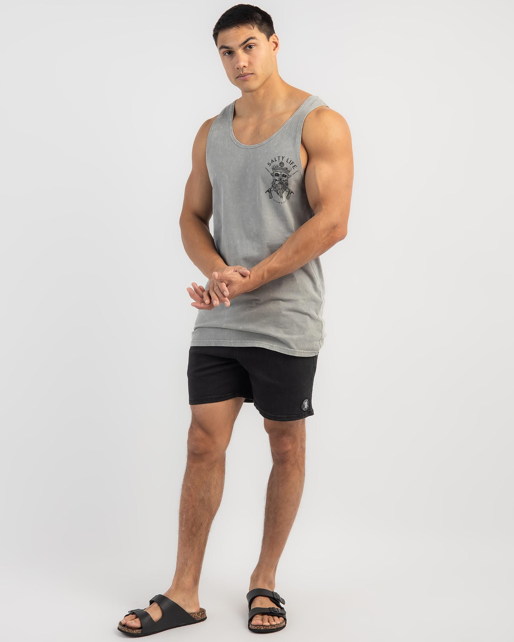 Shop Salty Life Oceans Folly Singlet In Grey - Fast Shipping & Easy ...
