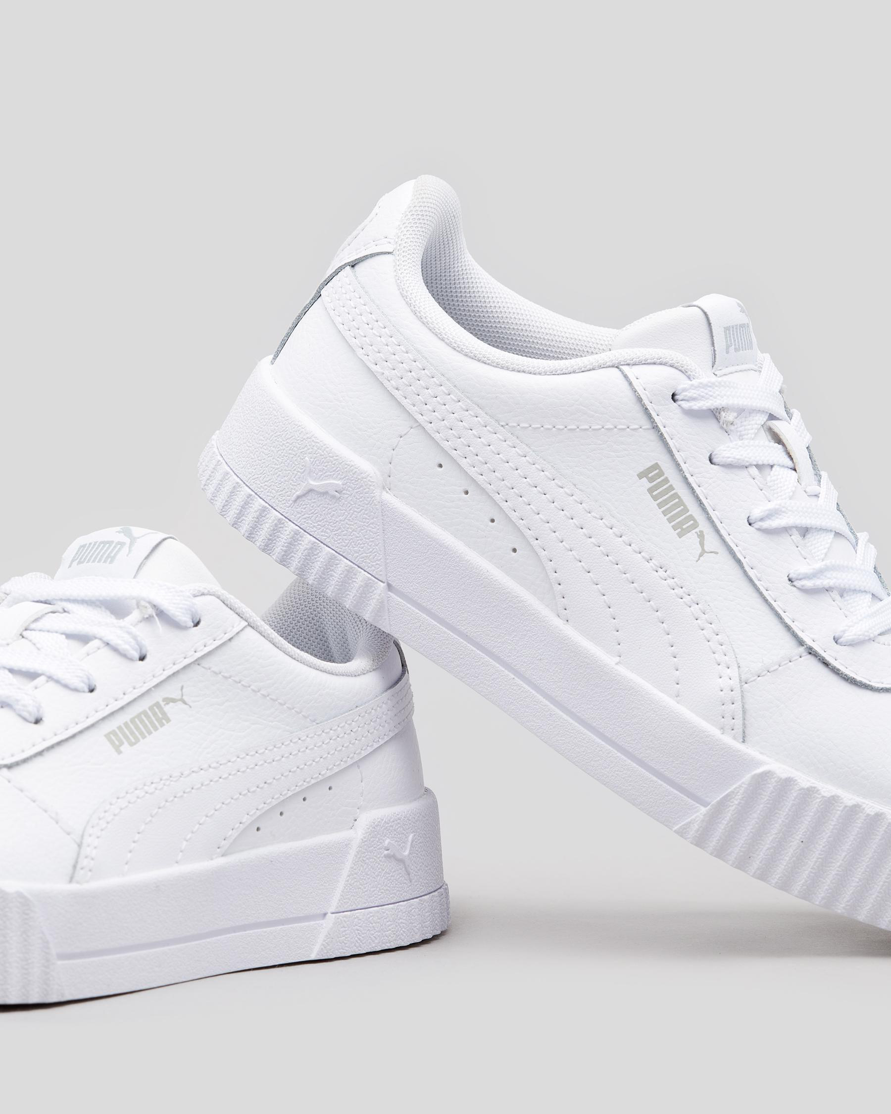 Shop Puma Girls' Carina Shoes In Puma White - Fast Shipping & Easy ...