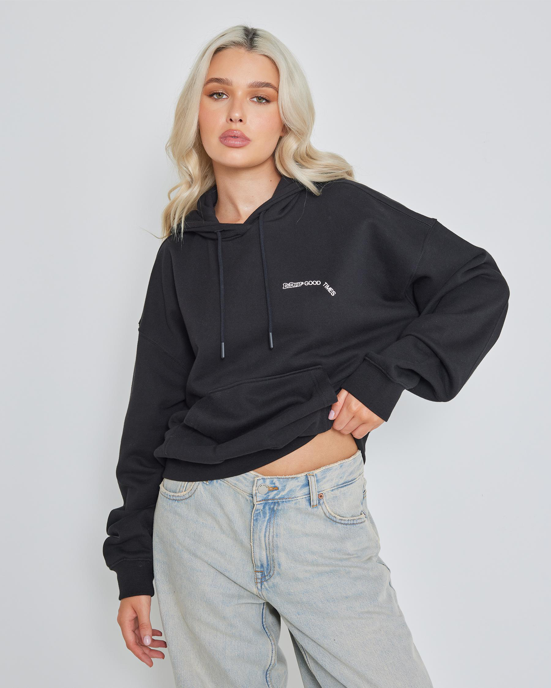 Shop Dr Denim Debbie Hoodie In Black Dd Peace - Fast Shipping & Easy ...