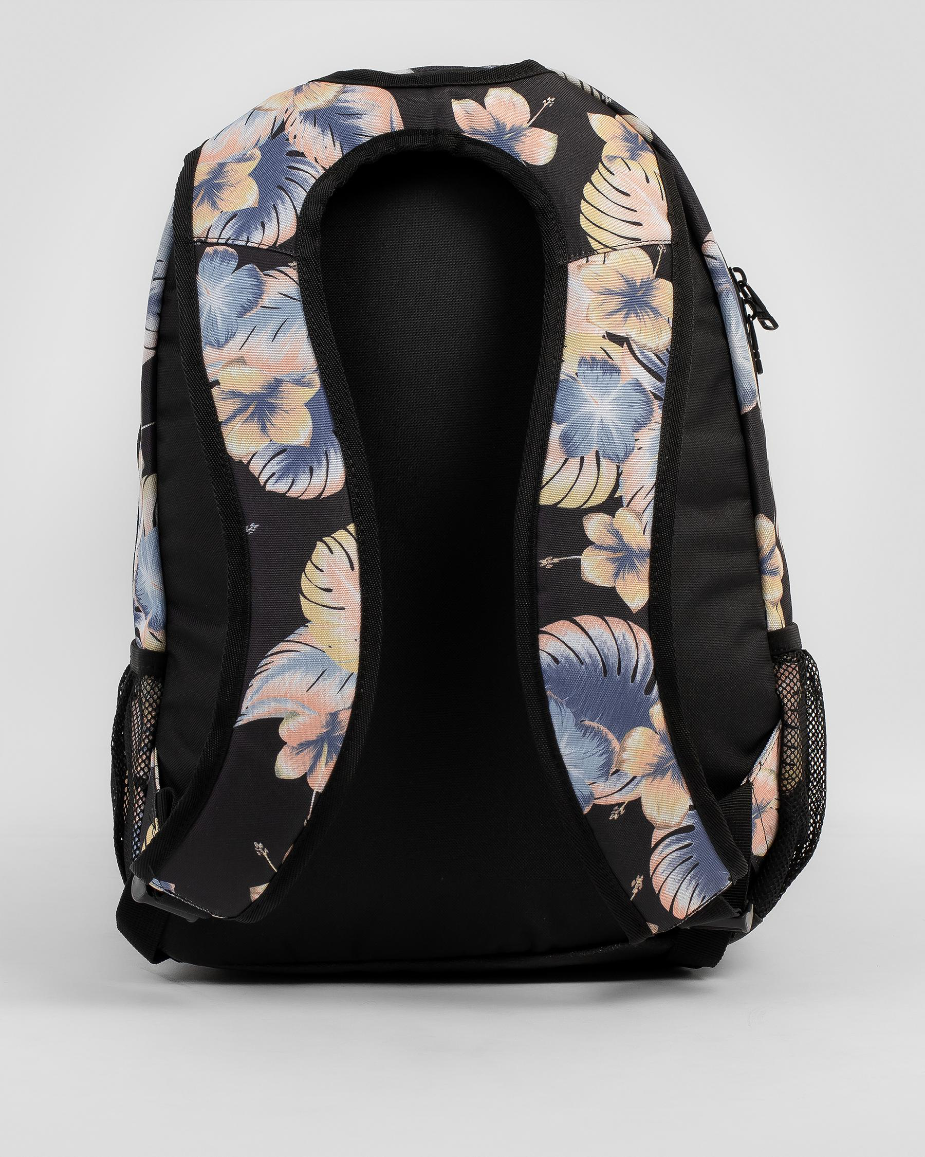 Shop Roxy Shadow Swell Printed Backpack In Anthracite Reef Flowers ...
