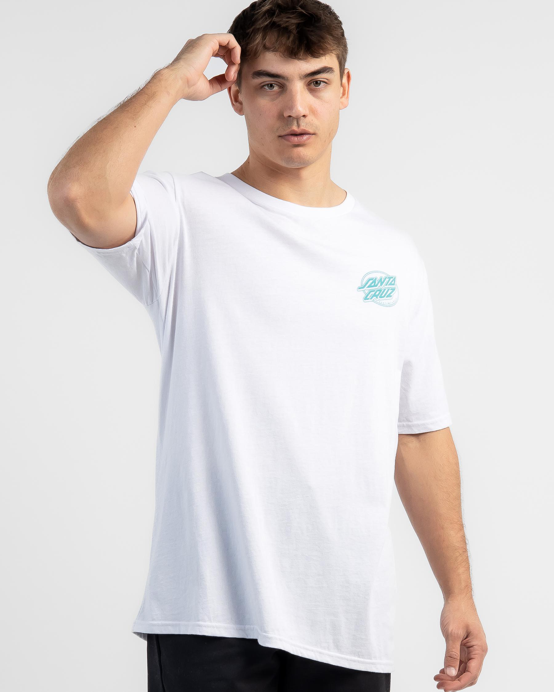 Shop Santa Cruz Line Oval Dot T-Shirt In White - Fast Shipping & Easy ...