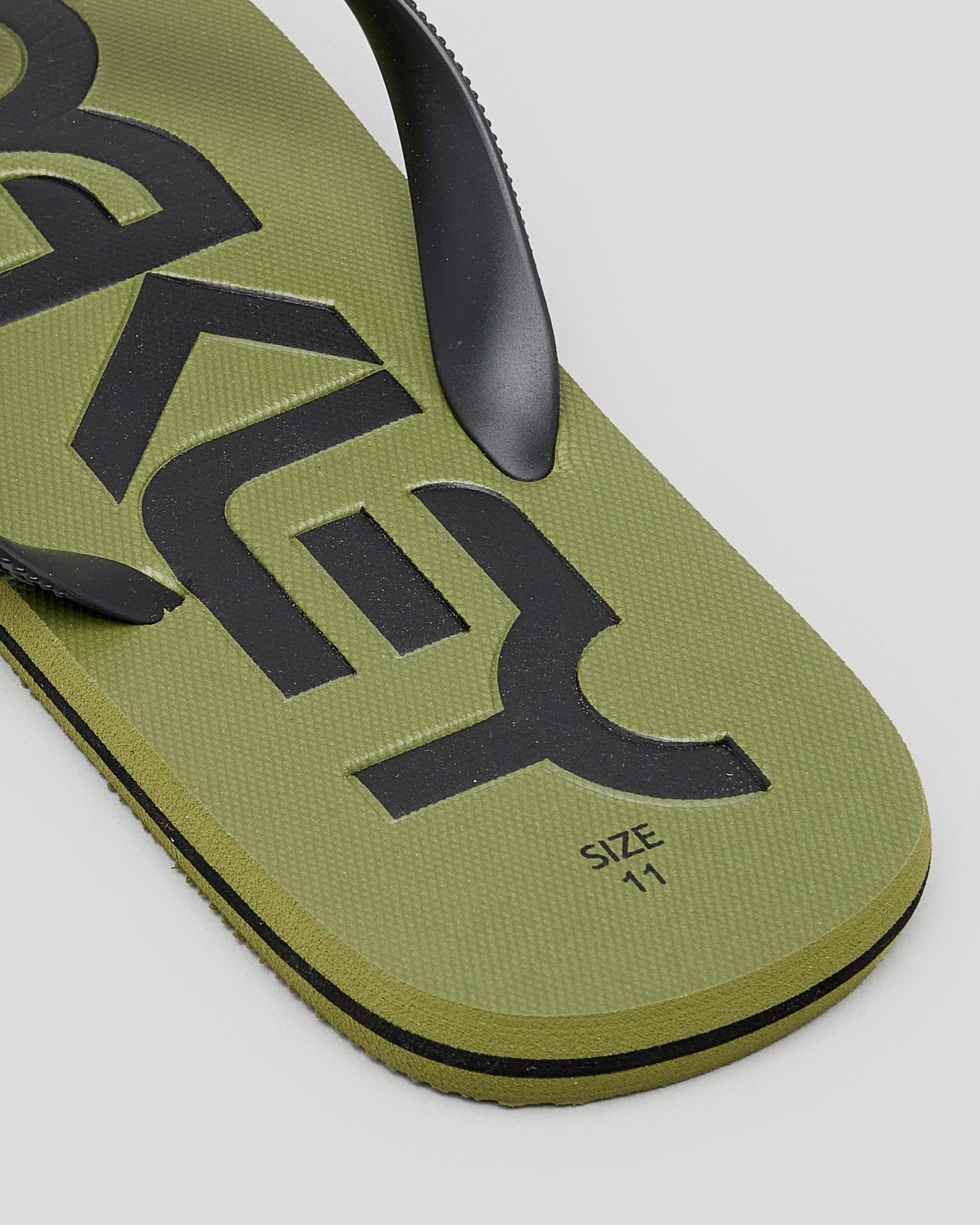 Shop Oakley College Flip Flop Thongs In New Dark Brush - Fast Shipping ...