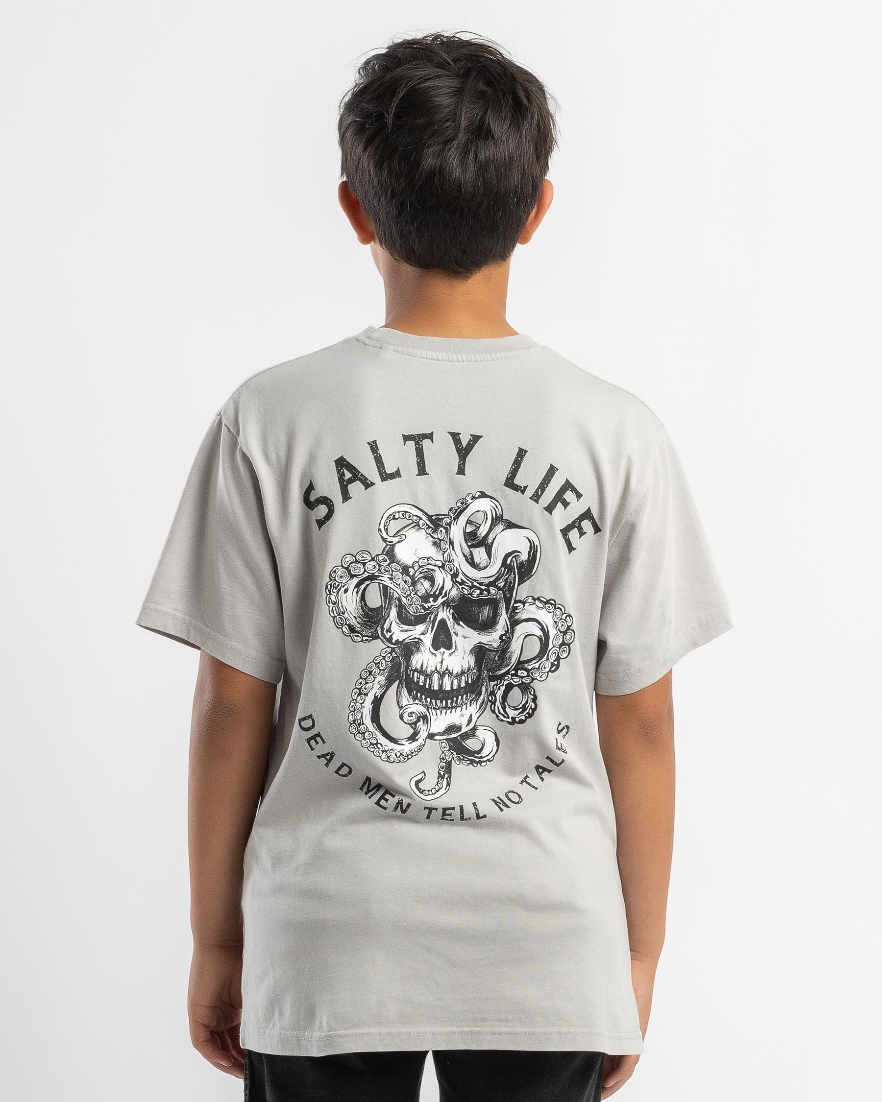 Salty Life Boys' Seafarer T-Shirt In Light Grey Acid - FREE* Shipping ...