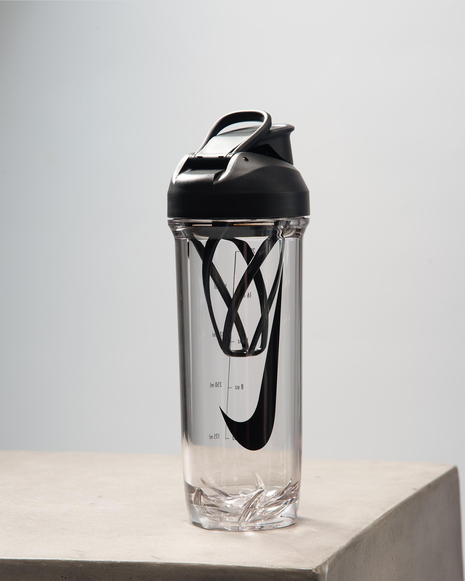 Shop Nike 24oz Tritan Recharge Shaker In Clear/black/black/black - Fast ...