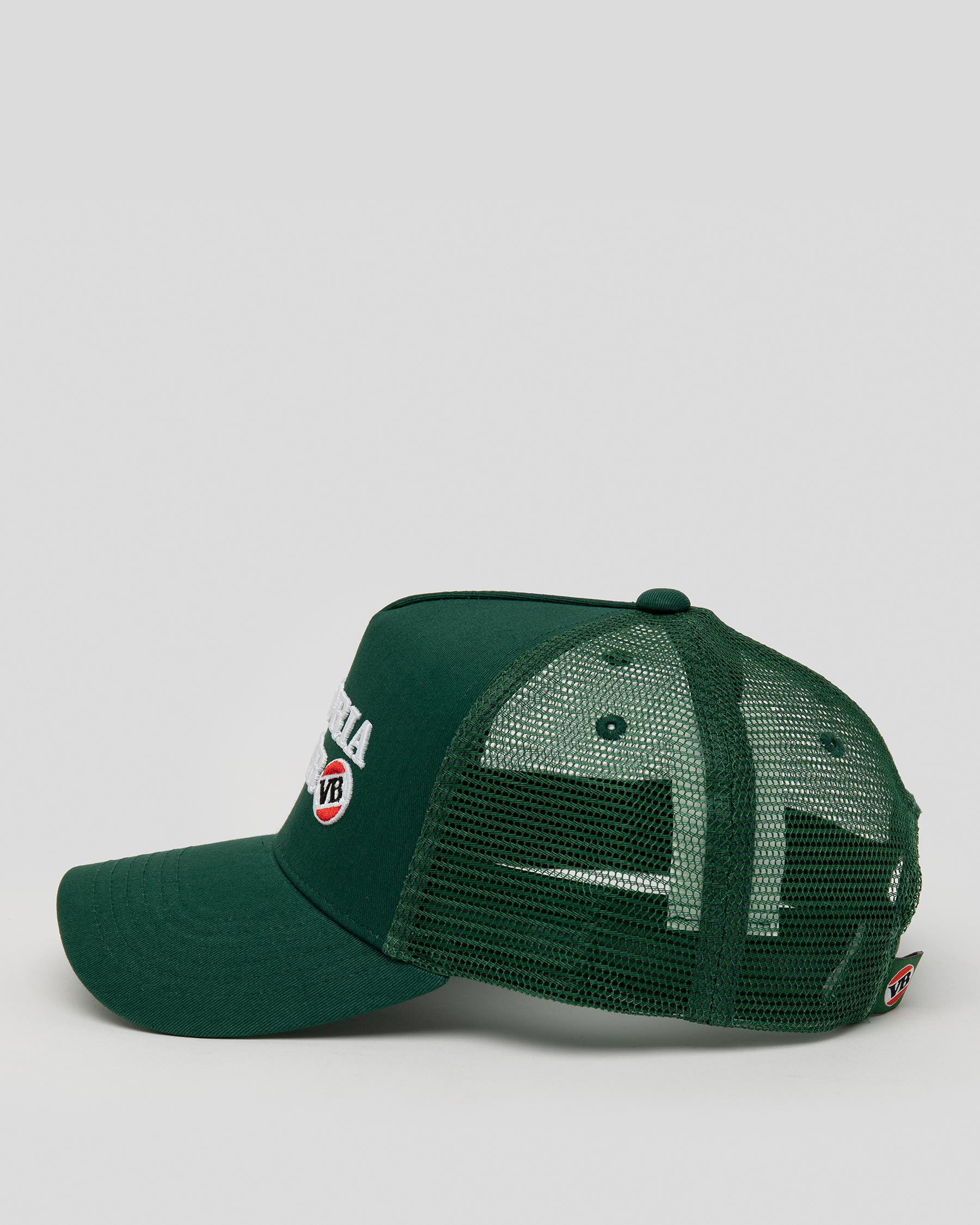 Shop Victoria Bitter VB Embroidered Trucker Cap In Green - Fast ...