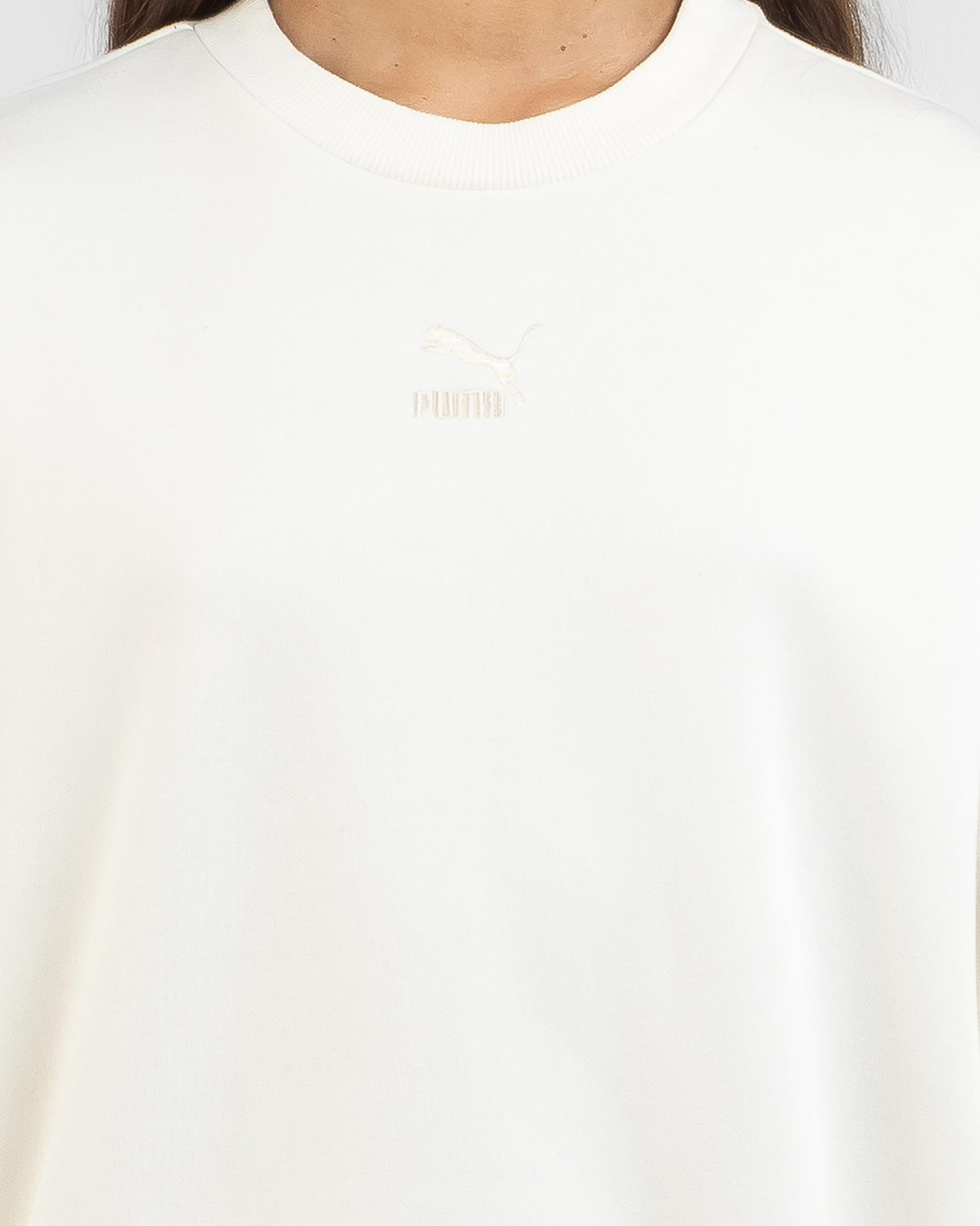 Shop Puma Classics Oversized Sweatshirt In Cream - Fast Shipping & Easy ...