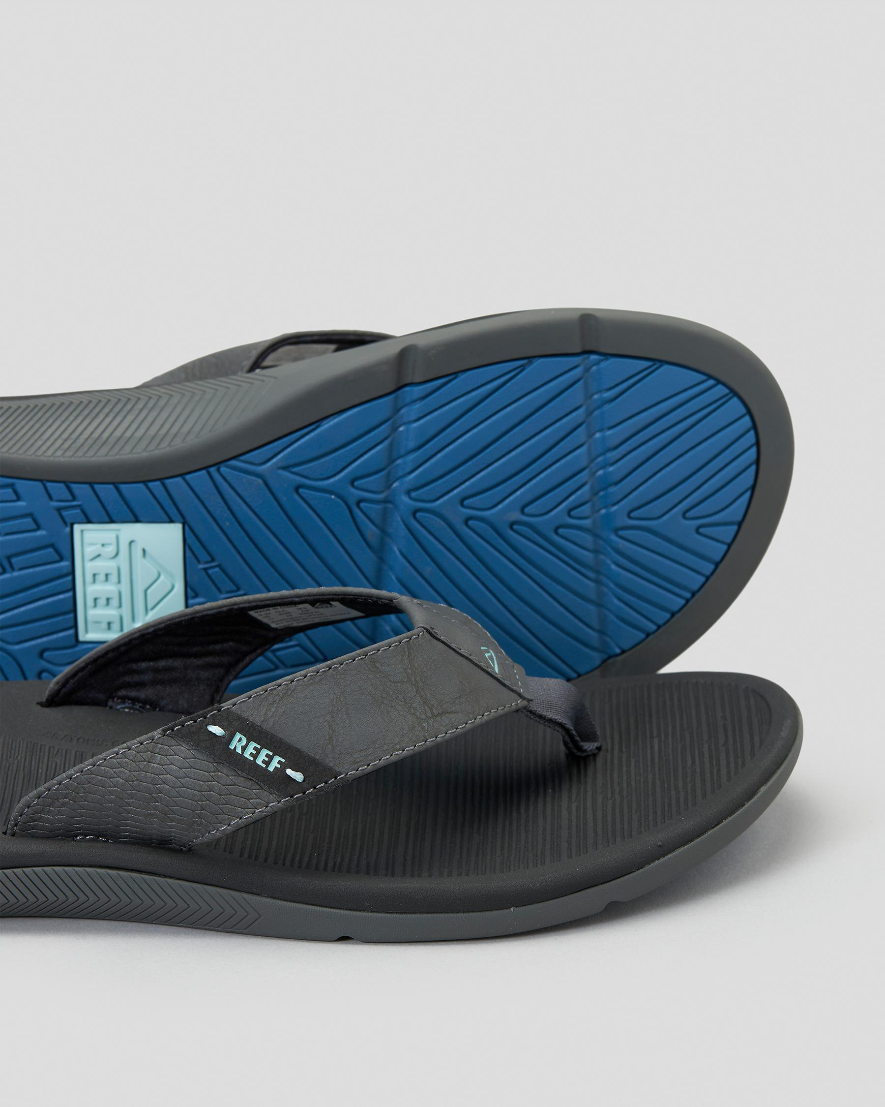 Shop Reef Santa Ana Sandals In Gunmetal/ocean - Fast Shipping & Easy ...