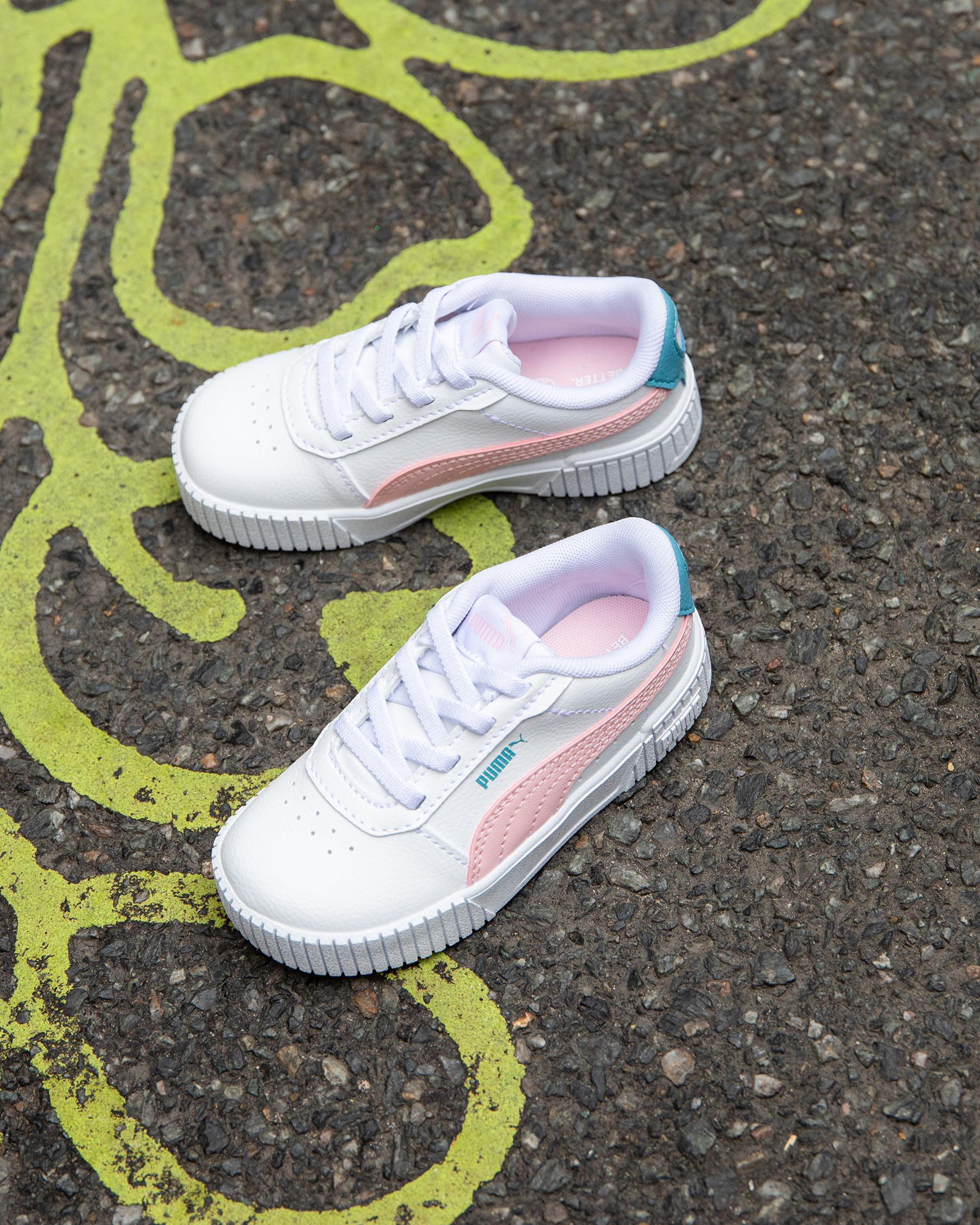 Shop Puma Toddlers' Carina Shoes In Puma White/almond Blossom/dusty ...