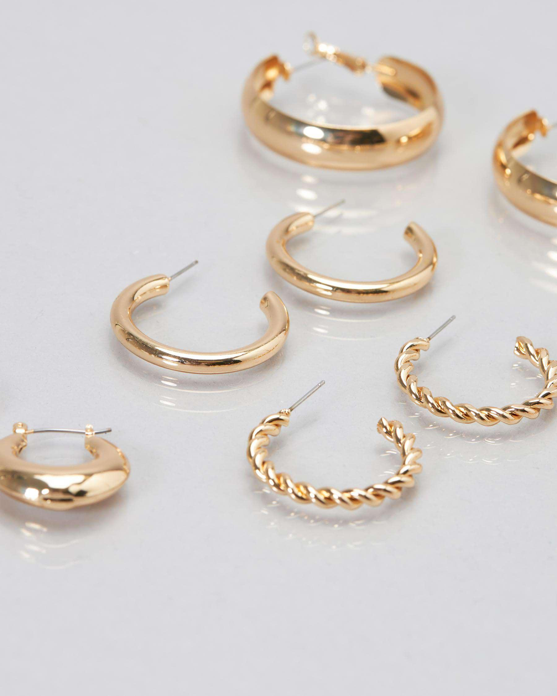 Shop Karyn In LA Darcy Earring Pack In Shiny Light Gold - Fast Shipping ...