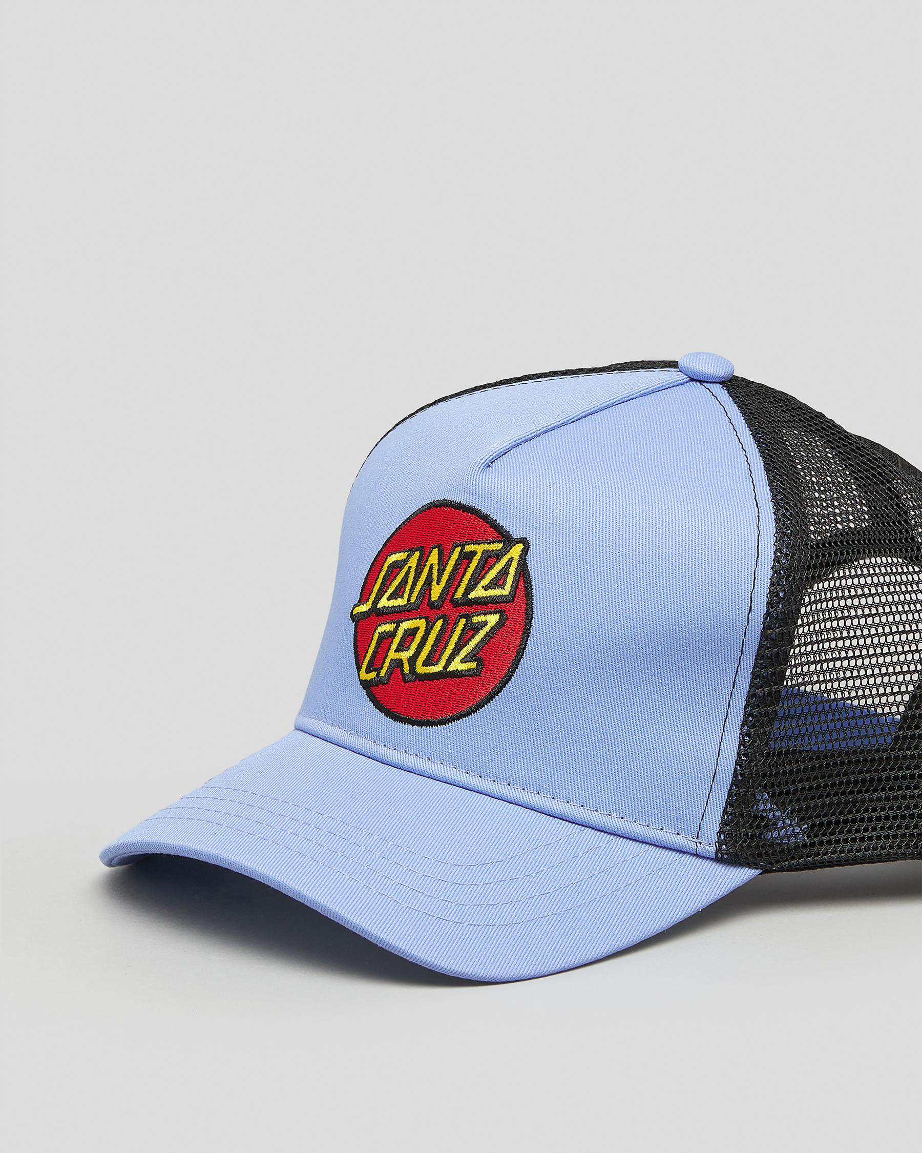Shop Santa Cruz Boys' Classic Dot Trucker Cap In Blue - Fast Shipping ...