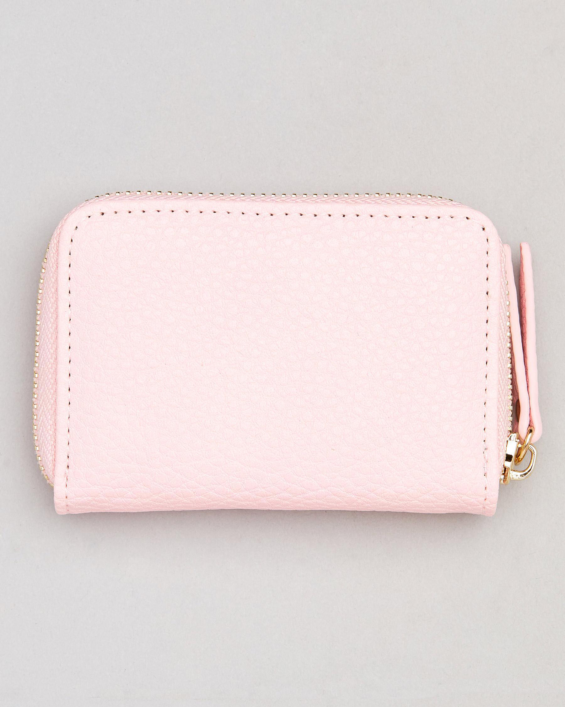 Shop Mooloola Lara Coin Purse In Baby Pink/gold - Fast Shipping & Easy ...