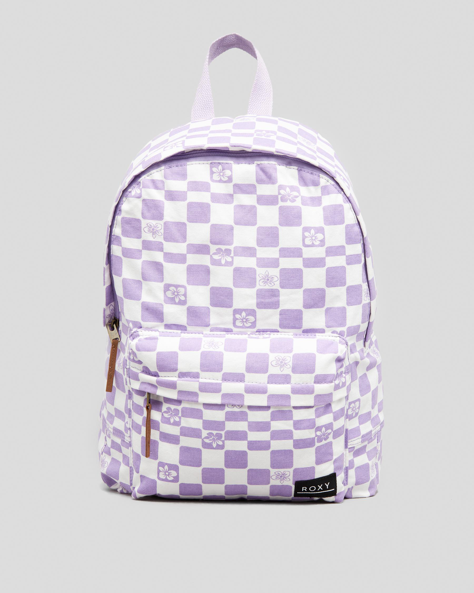 Roxy Sugar Baby Canvas Backpack In Purple Rose Flower Box - FREE ...