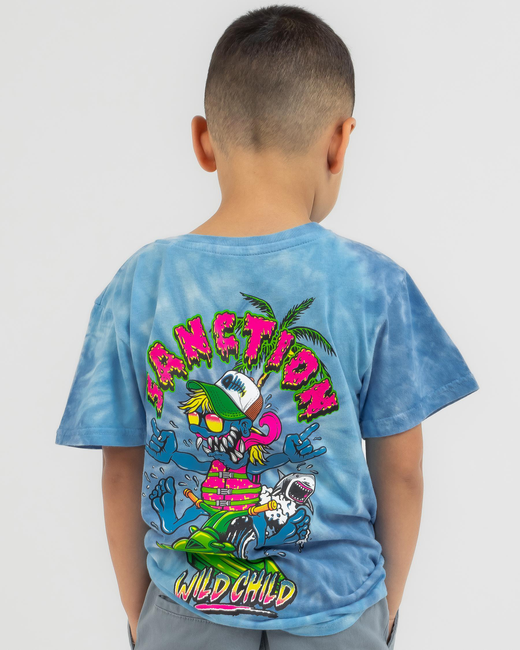 Shop Sanction Toddlers' Sprayed T-Shirt In Blue Tie Dye - Fast Shipping ...