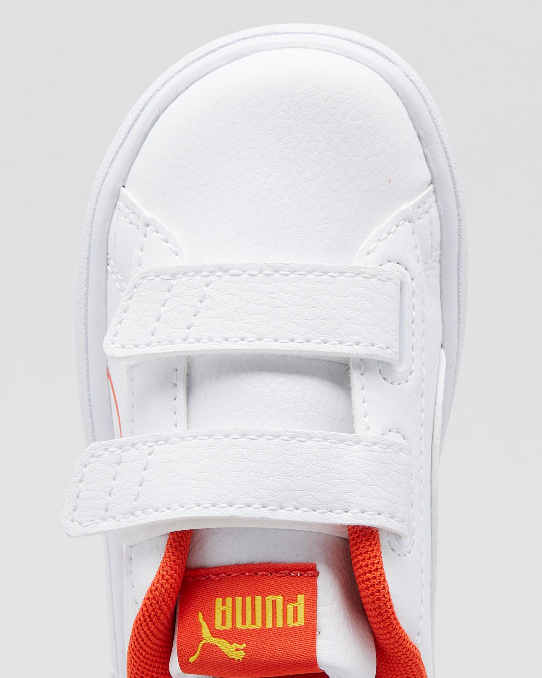 Shop Puma Toddlers' Smash V2 Comics Shoes In Puma White-cherry Tomato ...
