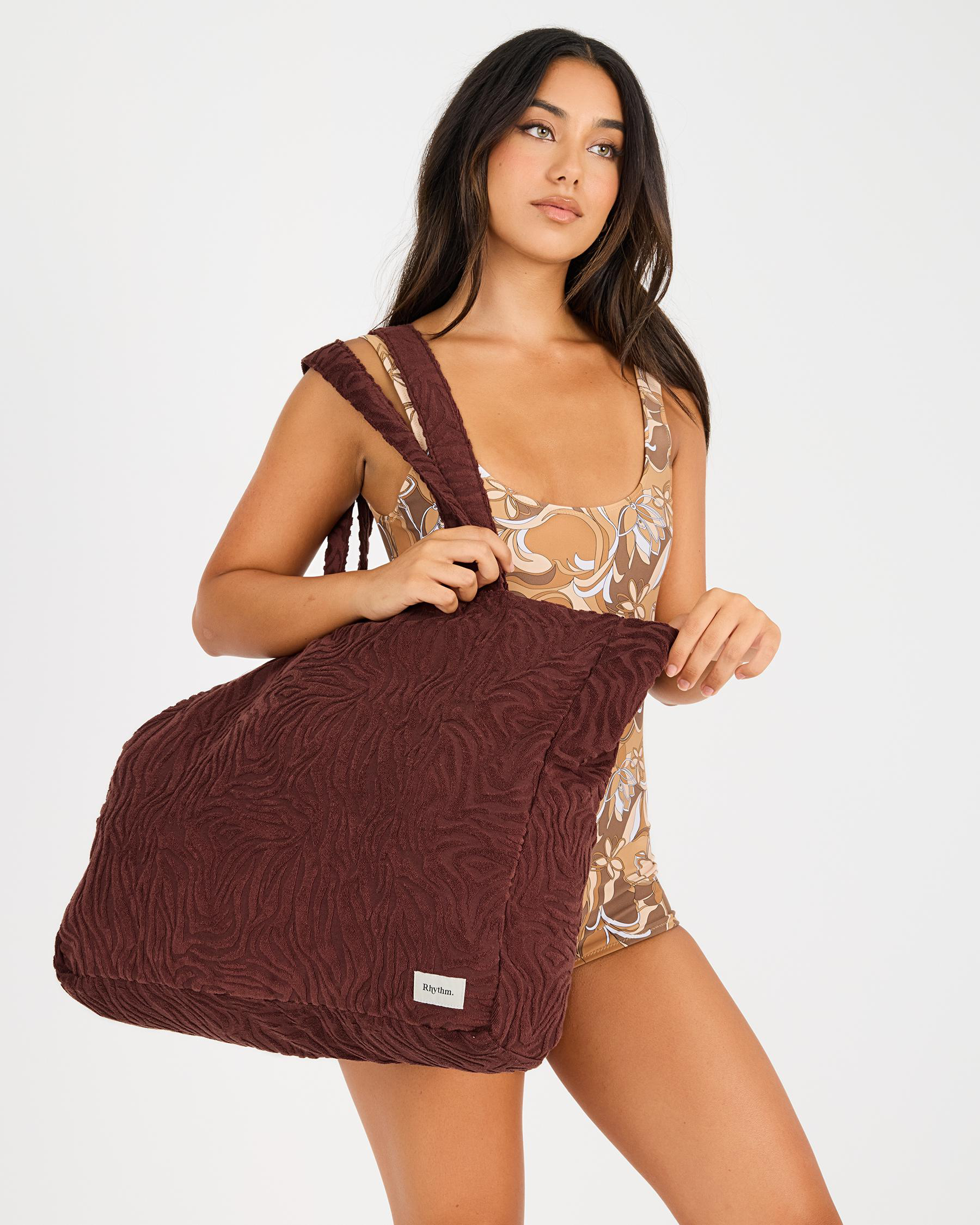 Rhythm Amazon Terry Beach Bag In Chocolate - FREE* Shipping & Easy ...