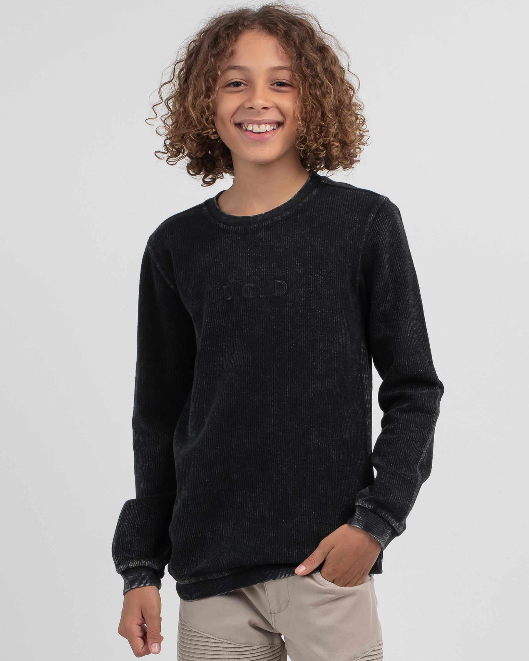 Shop Lucid Boys' Ingrain Long Sleeve T-Shirt In Black Acid - Fast ...