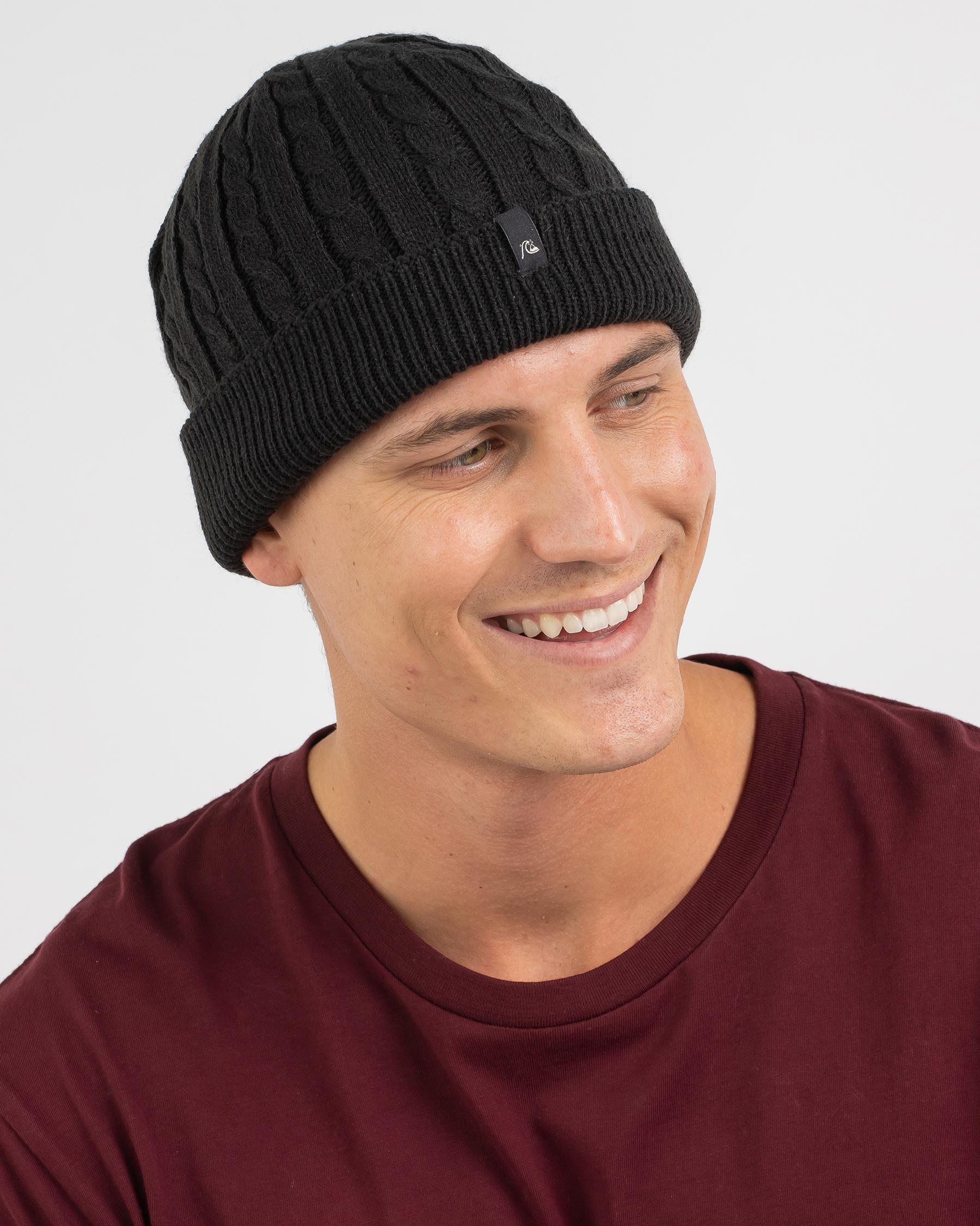 Shop Quiksilver Wharf Rat Beanie In Black - Fast Shipping & Easy ...