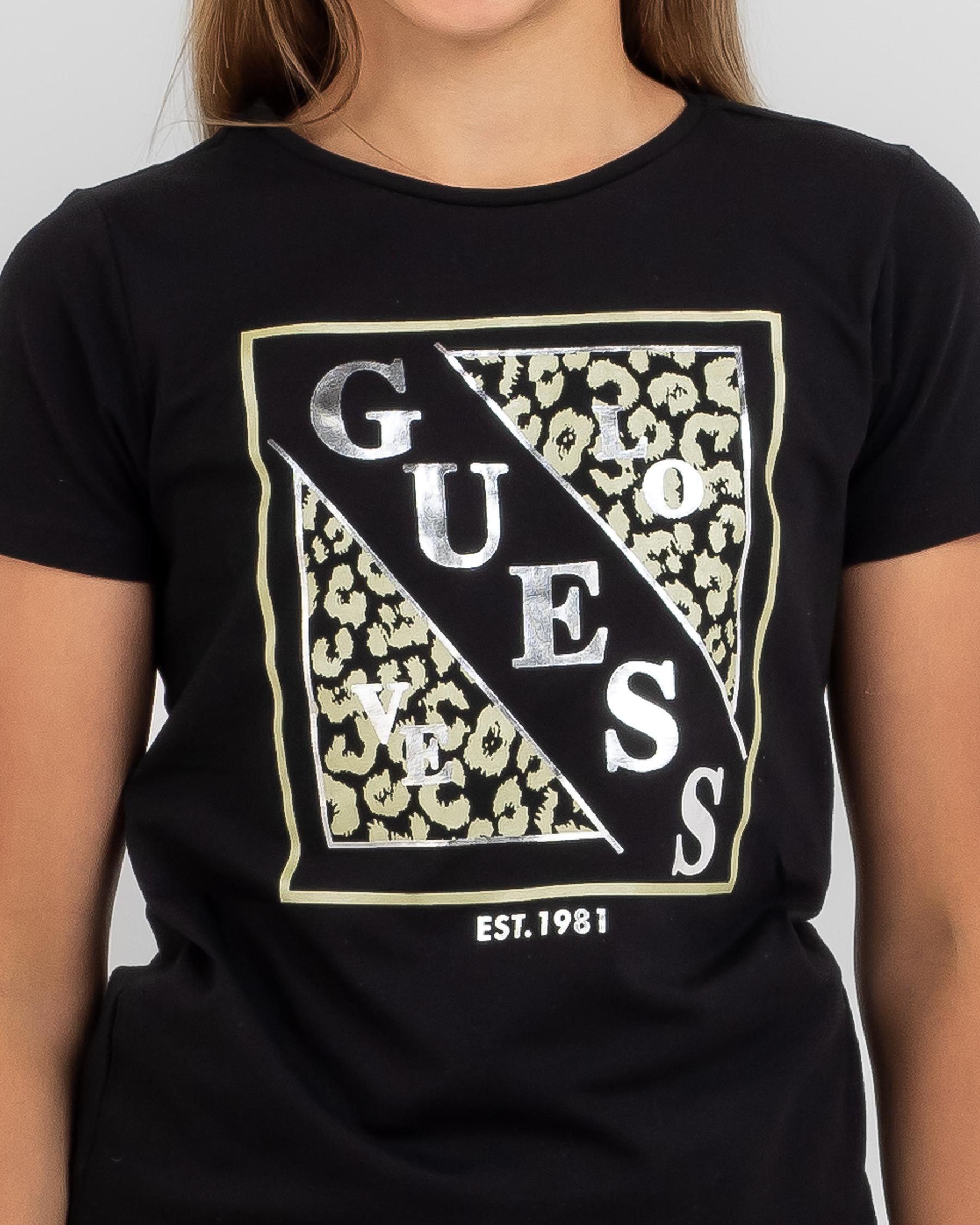 Shop GUESS Girls' Logo T-Shirt In Jet Black - Fast Shipping & Easy Returns - City Beach Australia
