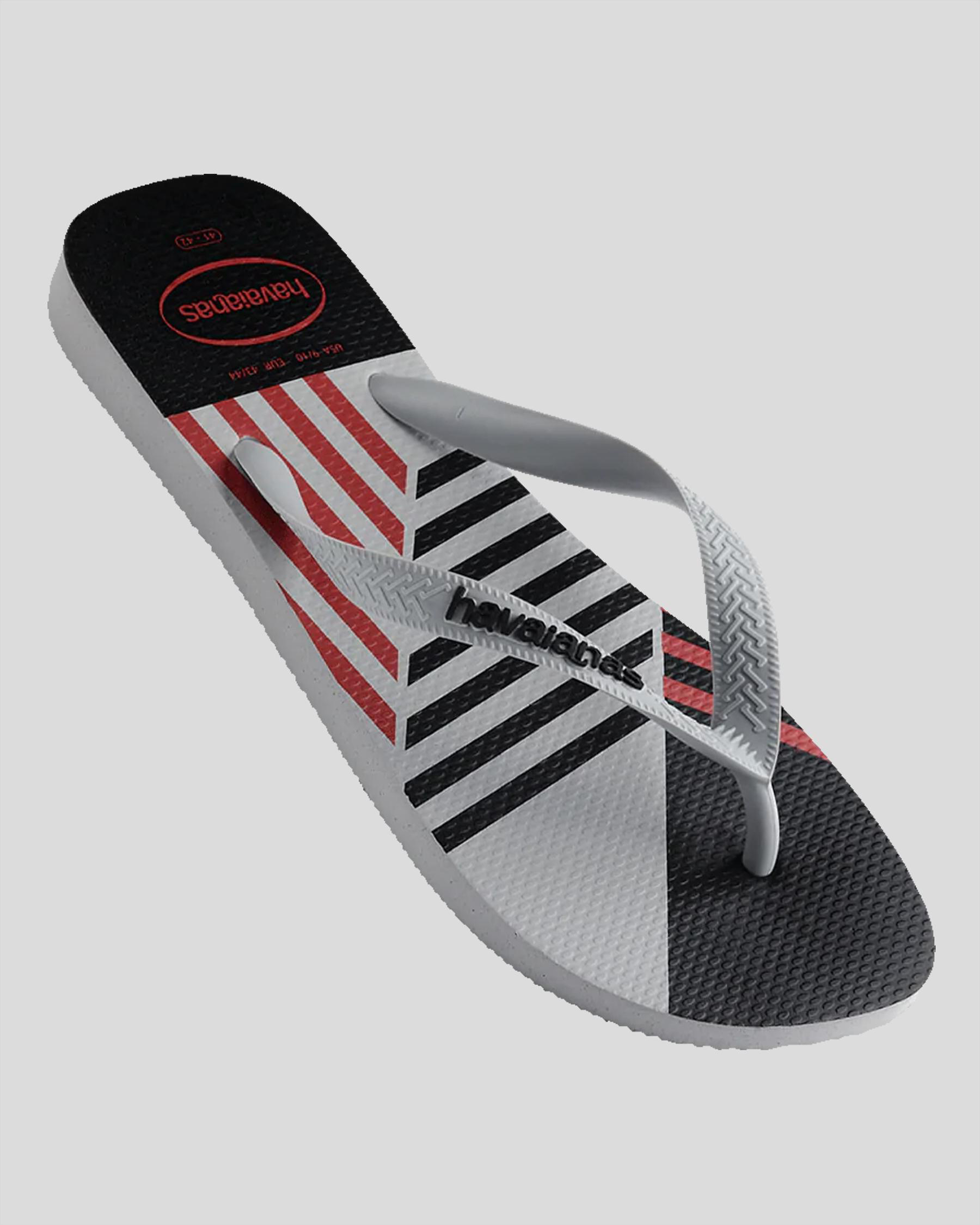 Shop Havaianas Top Trend Thongs In Ice Grey/ice Grey/black - Fast ...