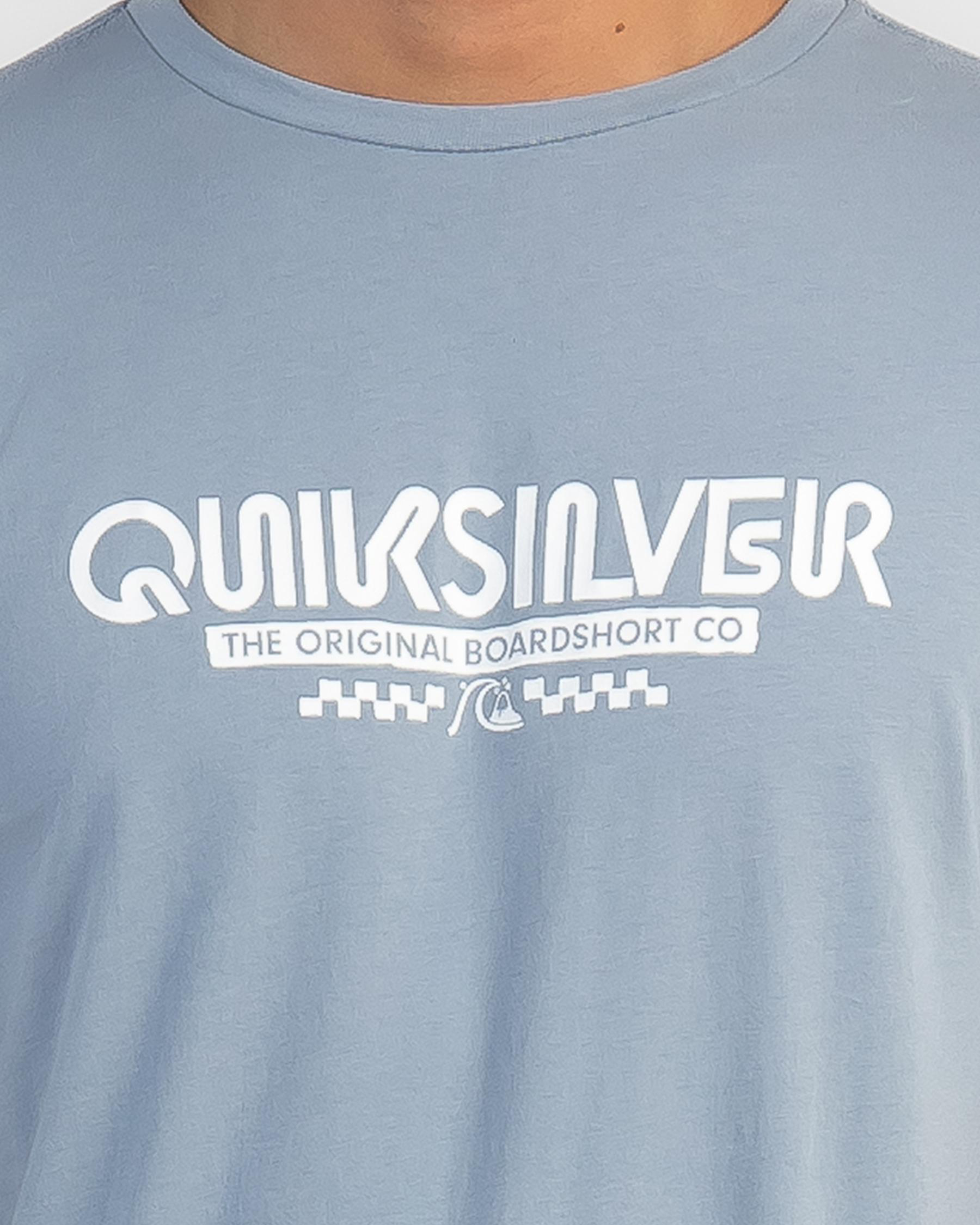 Shop Quiksilver Omni Check T-Shirt In Ashley Blue - Fast Shipping ...