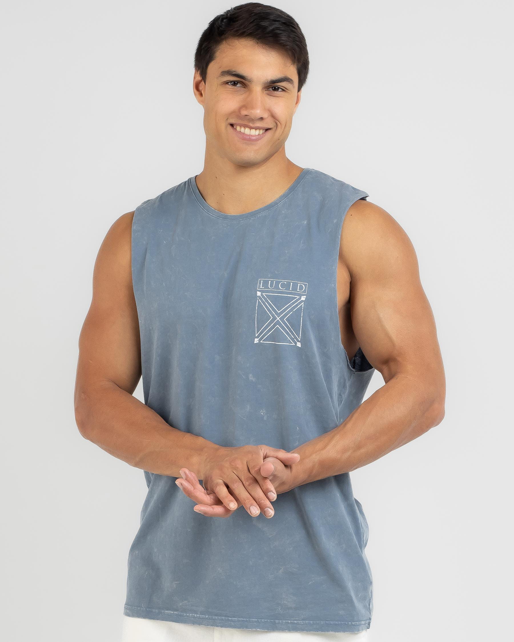 Shop Lucid Quad Muscle Tank In Light Blue Acid - Fast Shipping & Easy ...